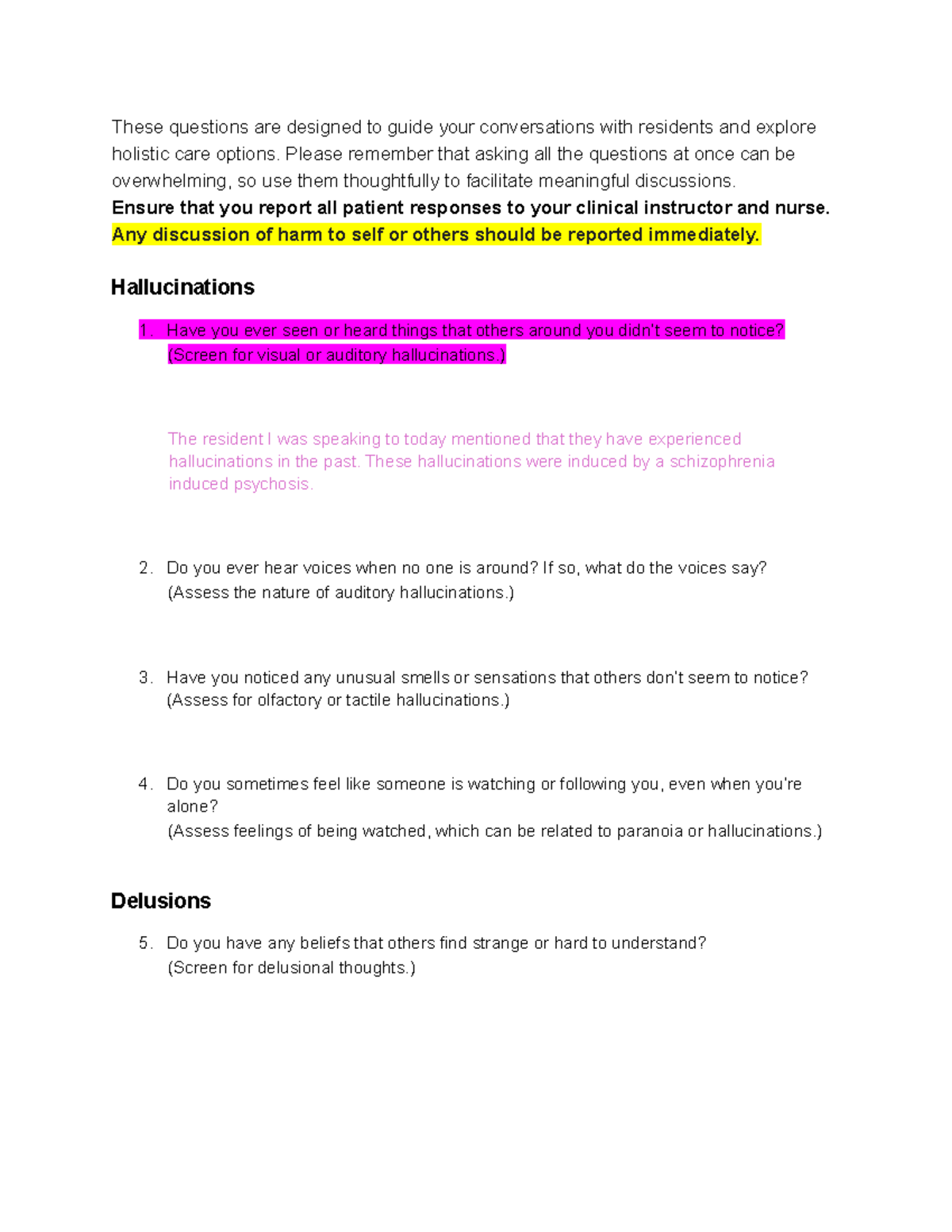 Psychosis Assessment Guide - Fall 2024 Evaluation Tools - Studocu