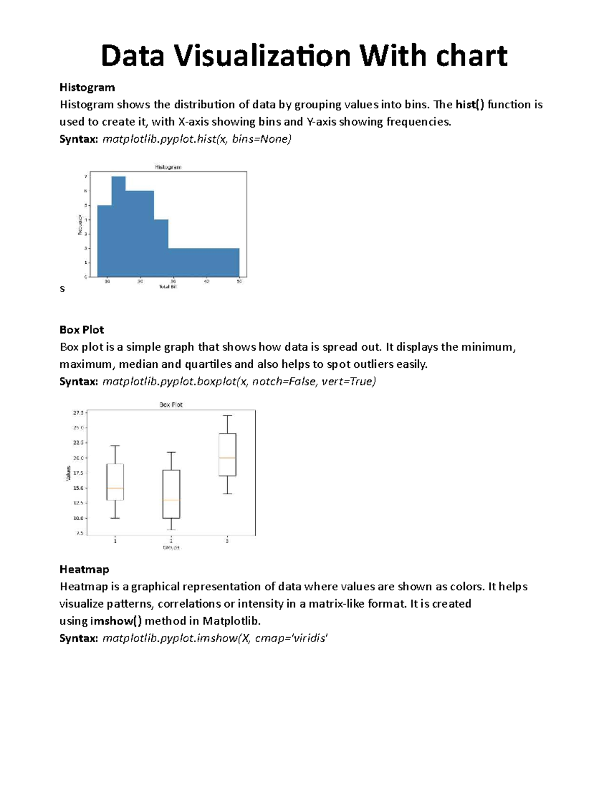 Data Visualization Techniques: Graphs & Charts Overview - Studocu