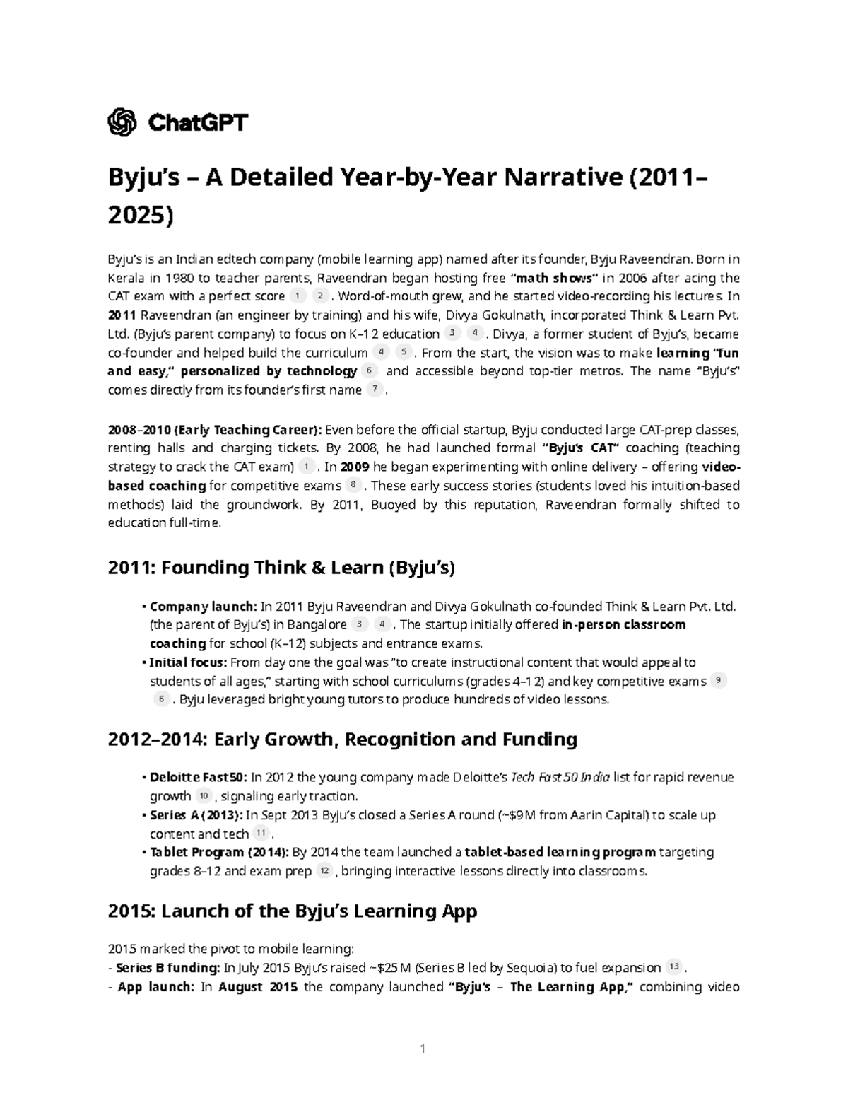 Byju's - A Year-by-Year Overview of Growth and Challenges (2011-2025 ...