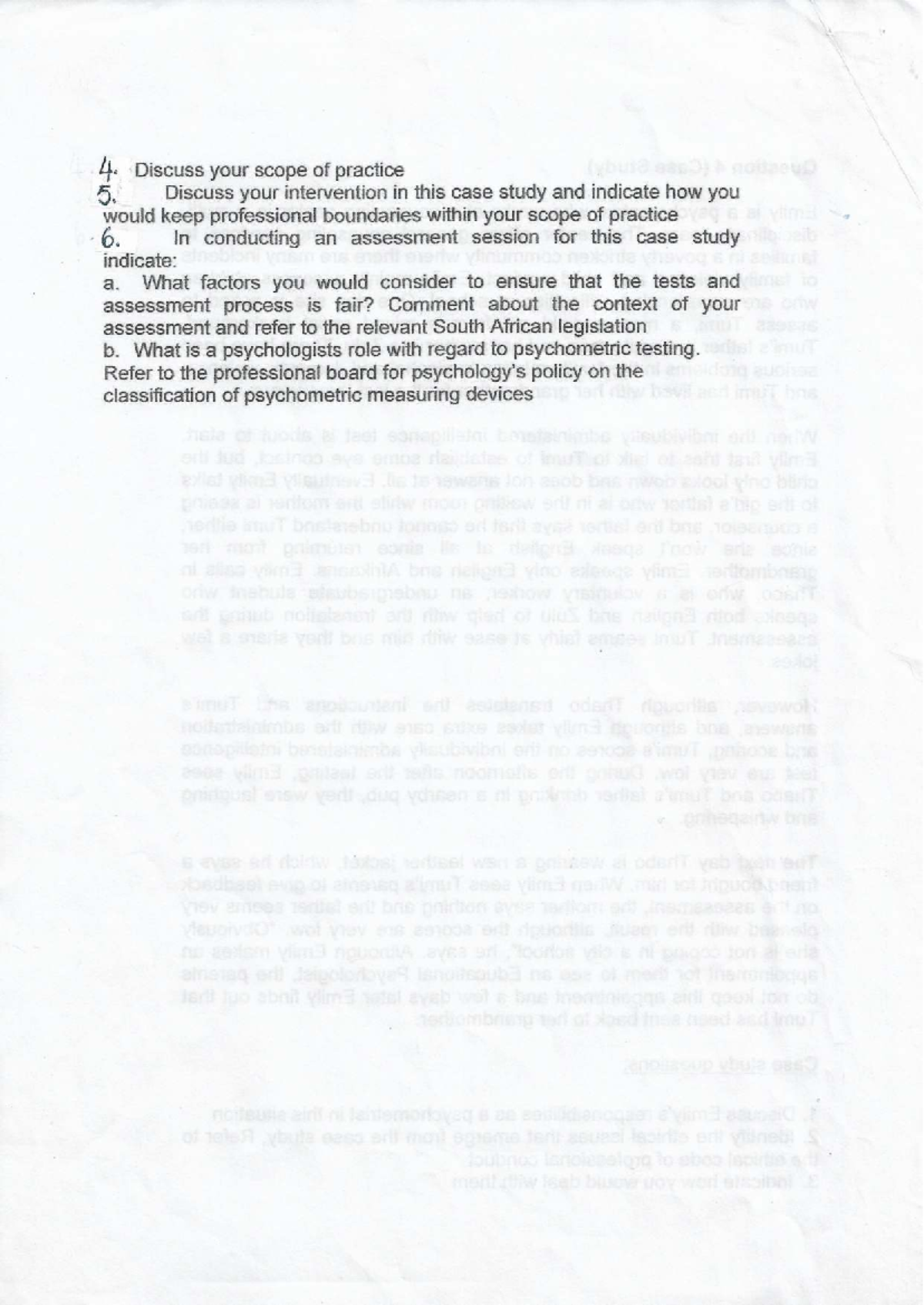 Exam Case Study Analysis: Scope of Practice & Professional Boundaries ...