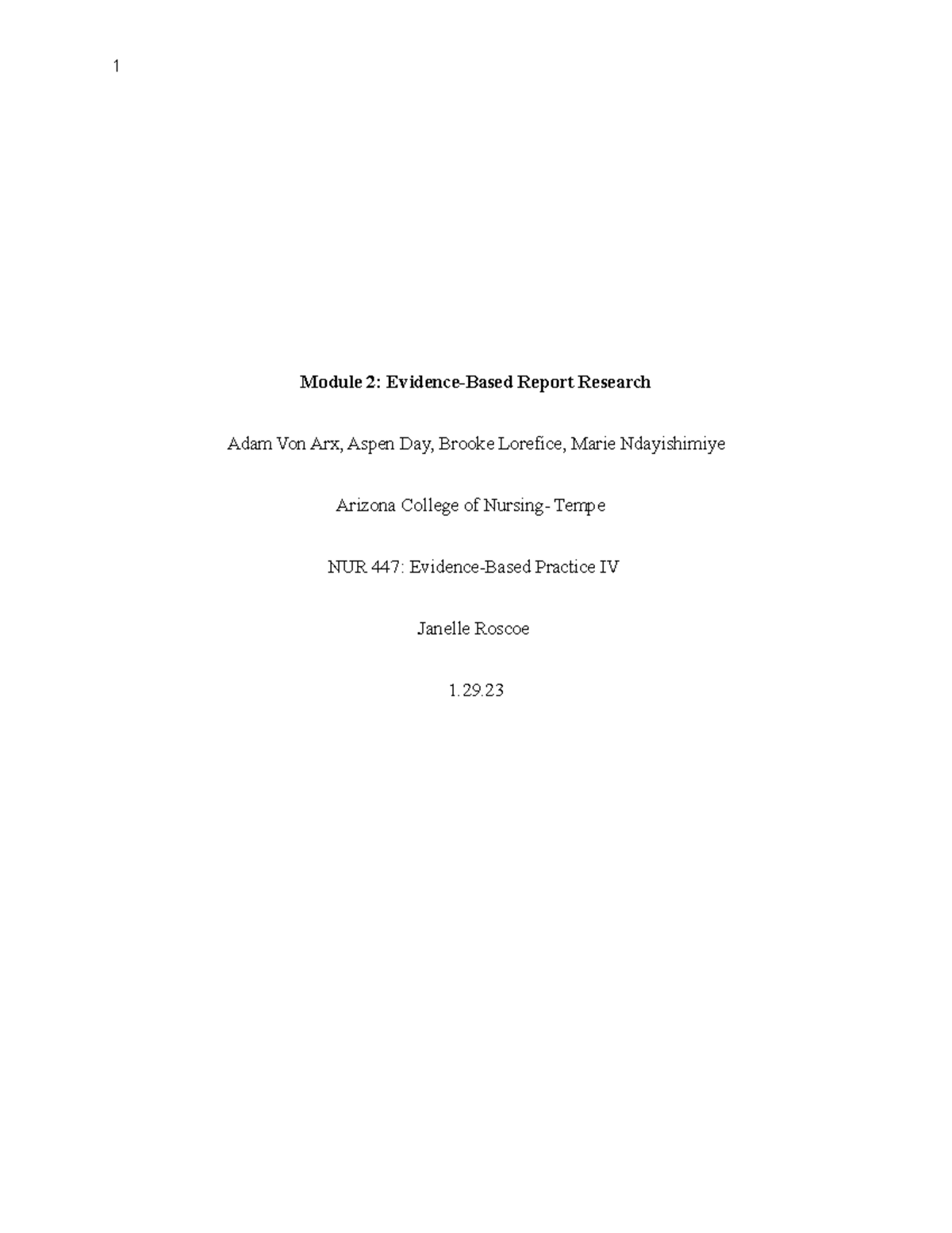 Evidence-Based Report Research - How did you find the evidence ...