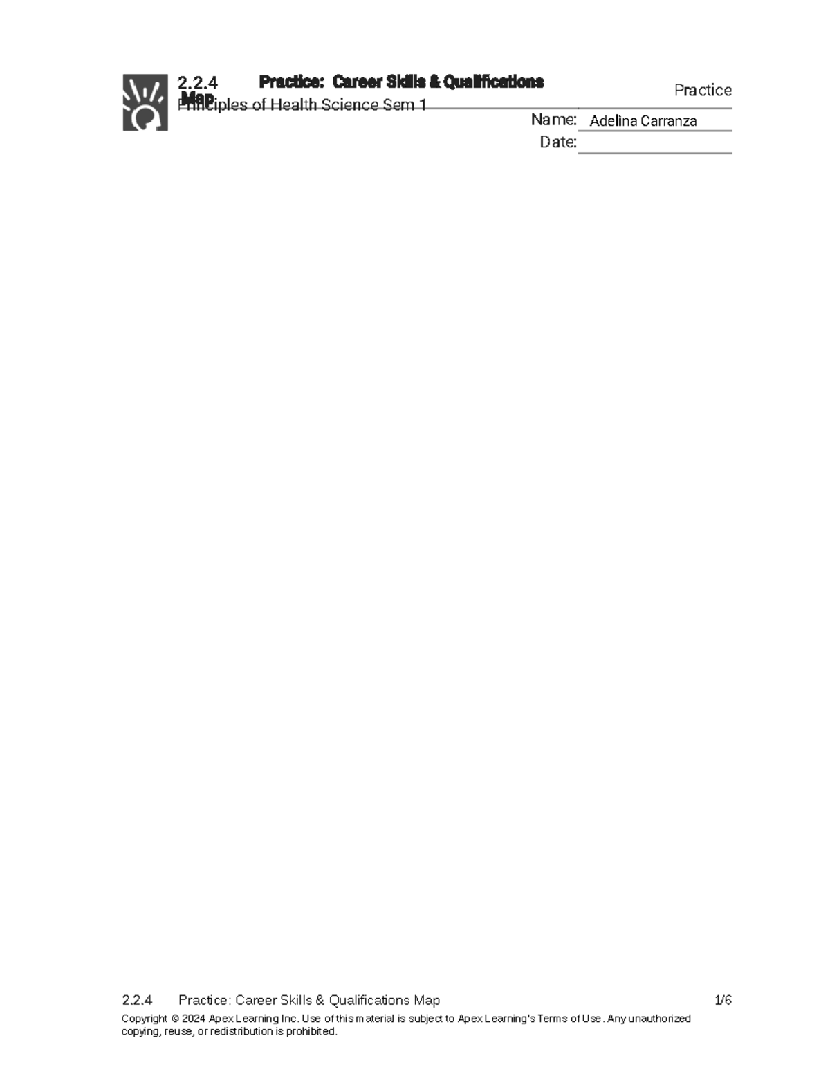 2.2.4 Practice: Career Skills & Qualifications Map for Health Science ...