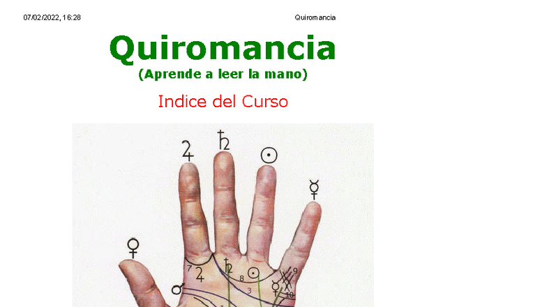 16:28 Quiromancia: Curso Completo sobre Lectura de Manos - Studocu