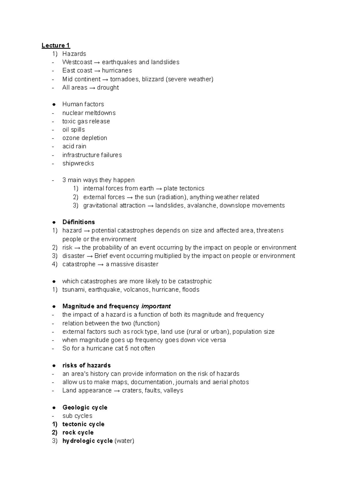 Lecture 1: Geographical Hazards - Earthquakes, Hurricanes, and More ...