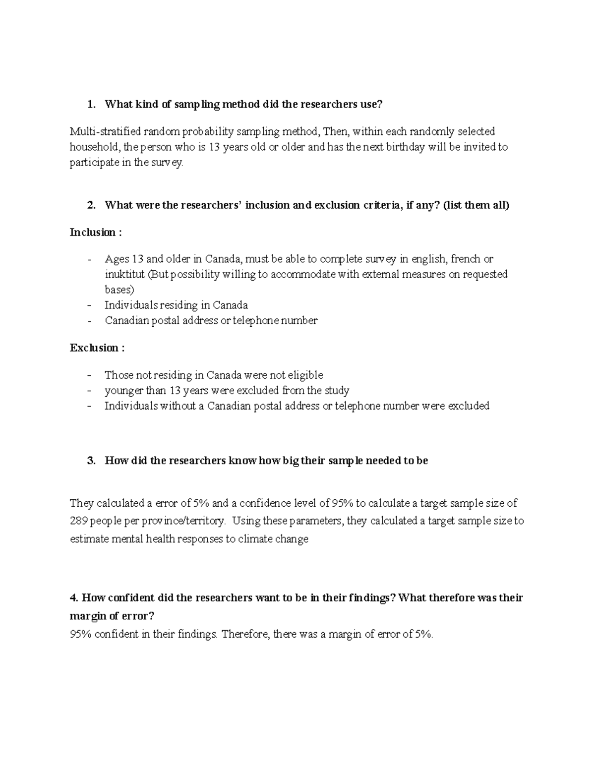 Sampling Methods and Criteria in Research: Worksheet 2 Stats - Studocu