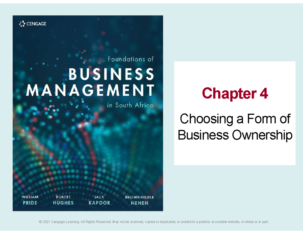 Chapter 4 Slides - Business Ownership Types & Characteristics (BM 1A ...