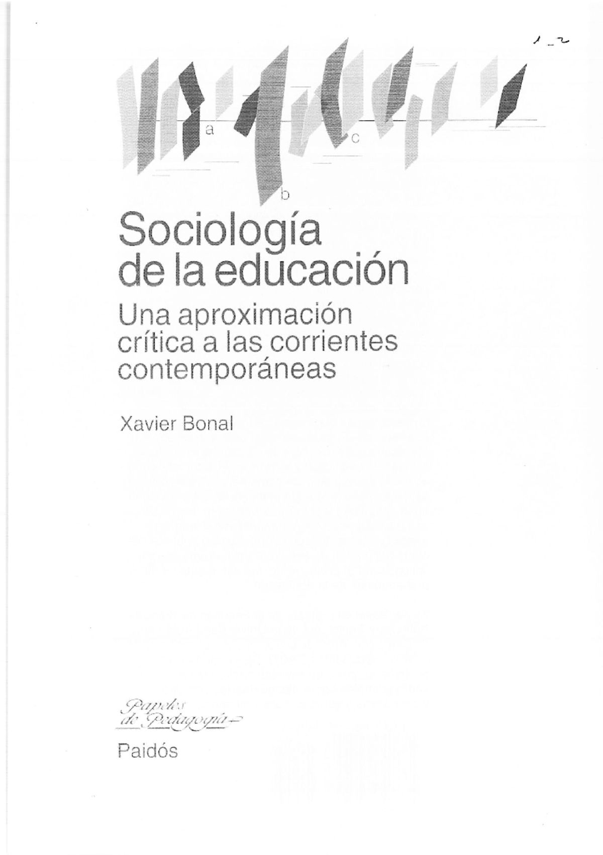 Sociología de la Educación: Perspectivas Críticas y Teóricas - Cap. 1 ...
