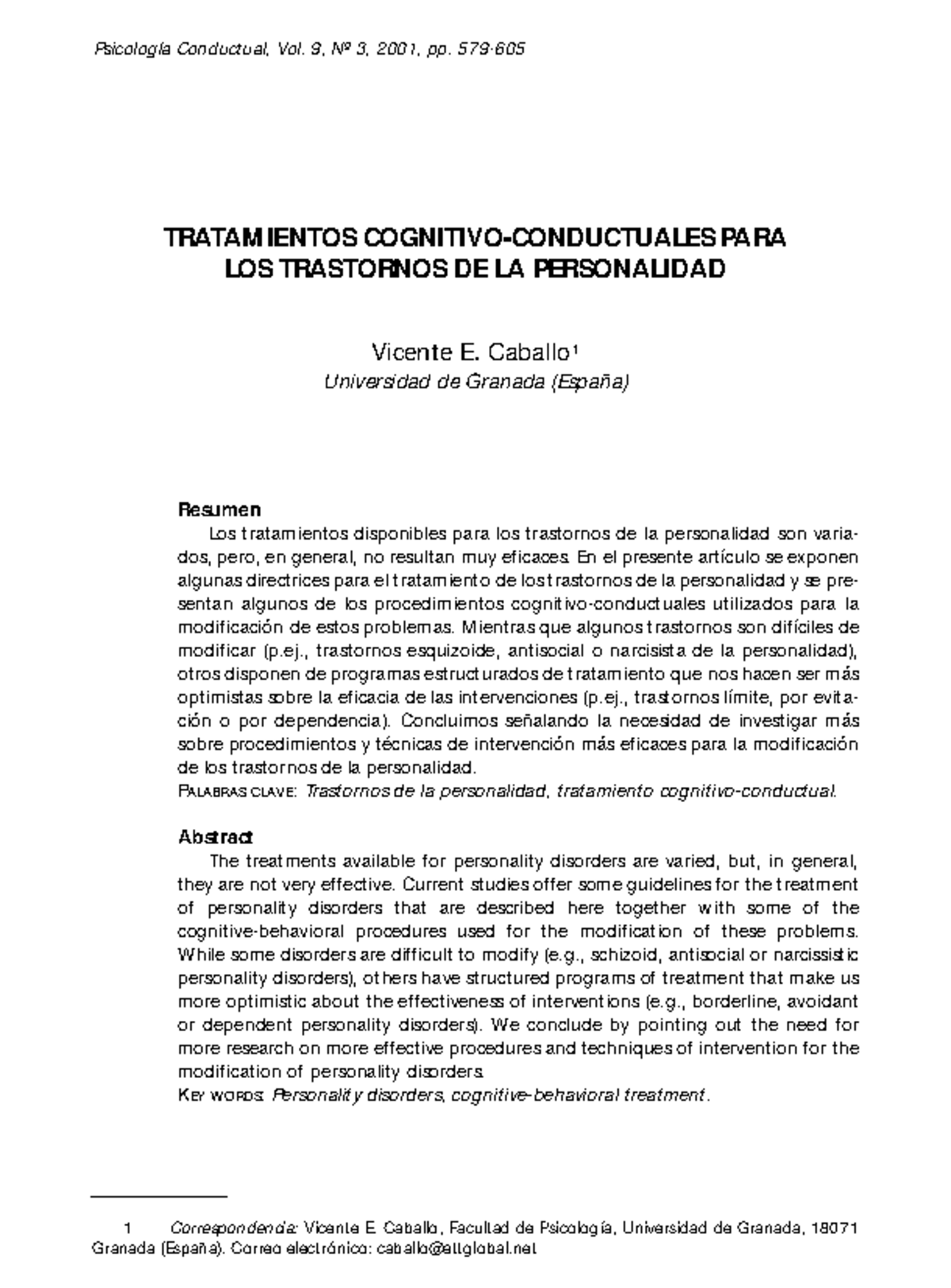 Tratamientos para Trastornos de la Personalidad - Psicología Conductual ...