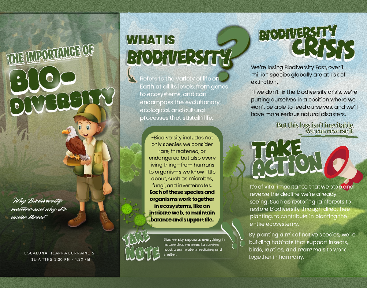 Biodiversity and Its Importance: A Brochure on Conservation ESCALONA ...