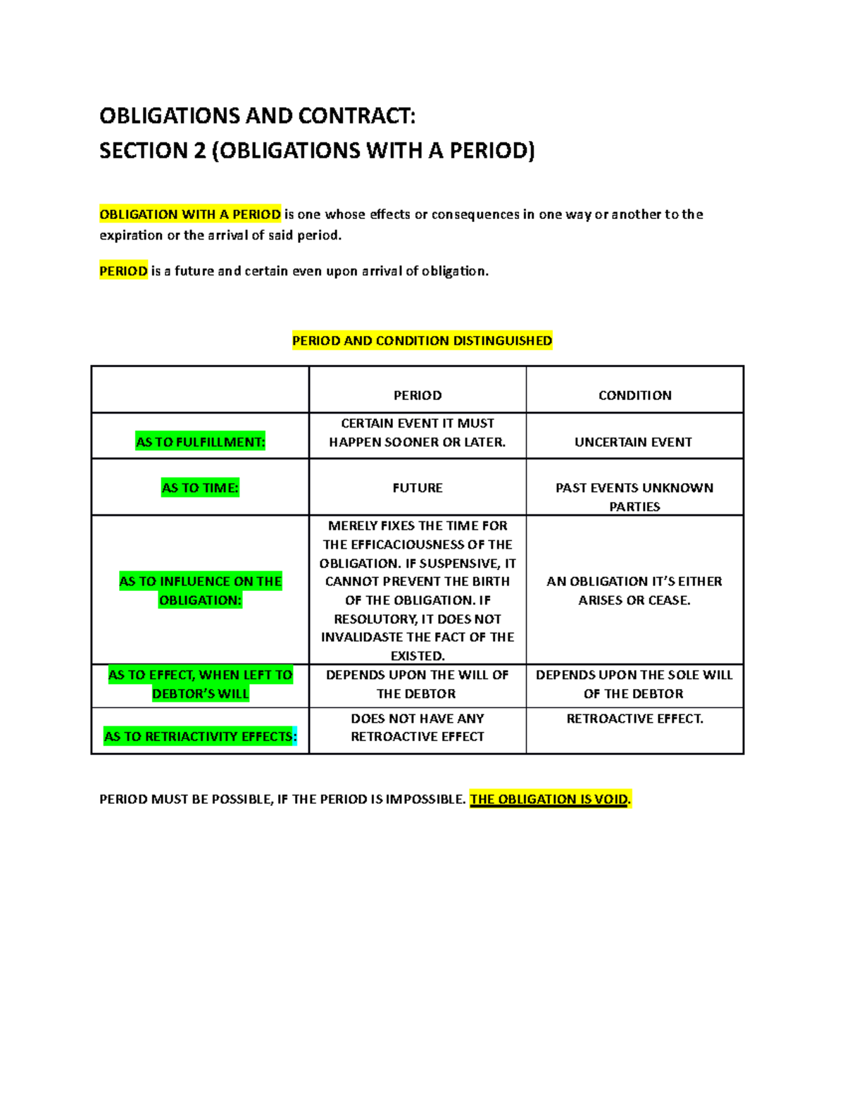 OBLI-SEC - Reviewer - OBLIGATIONS AND CONTRACT: SECTION 2 (OBLIGATIONS ...