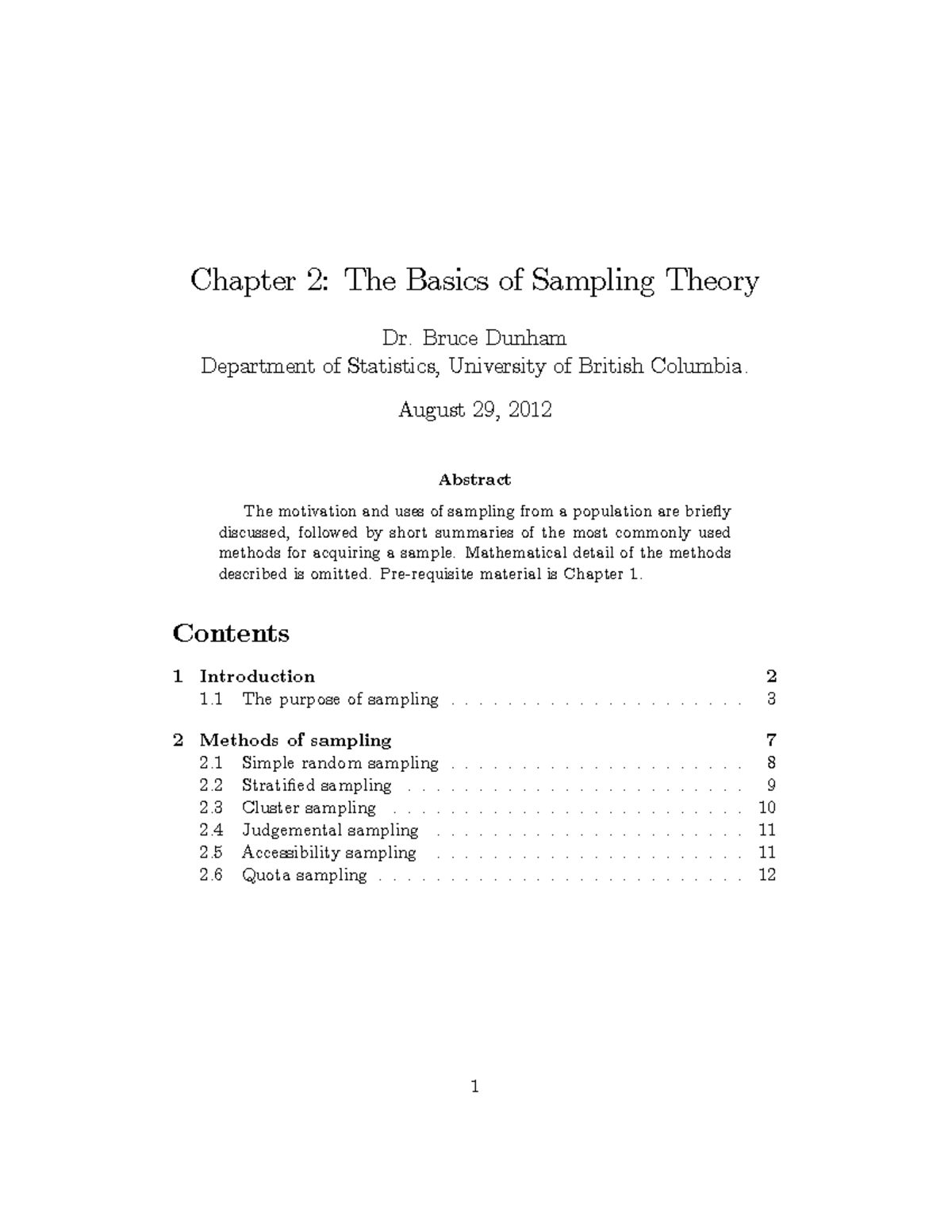 Chapter 2 Review: Fundamentals of Sampling Theory (STAT 101) - Studocu
