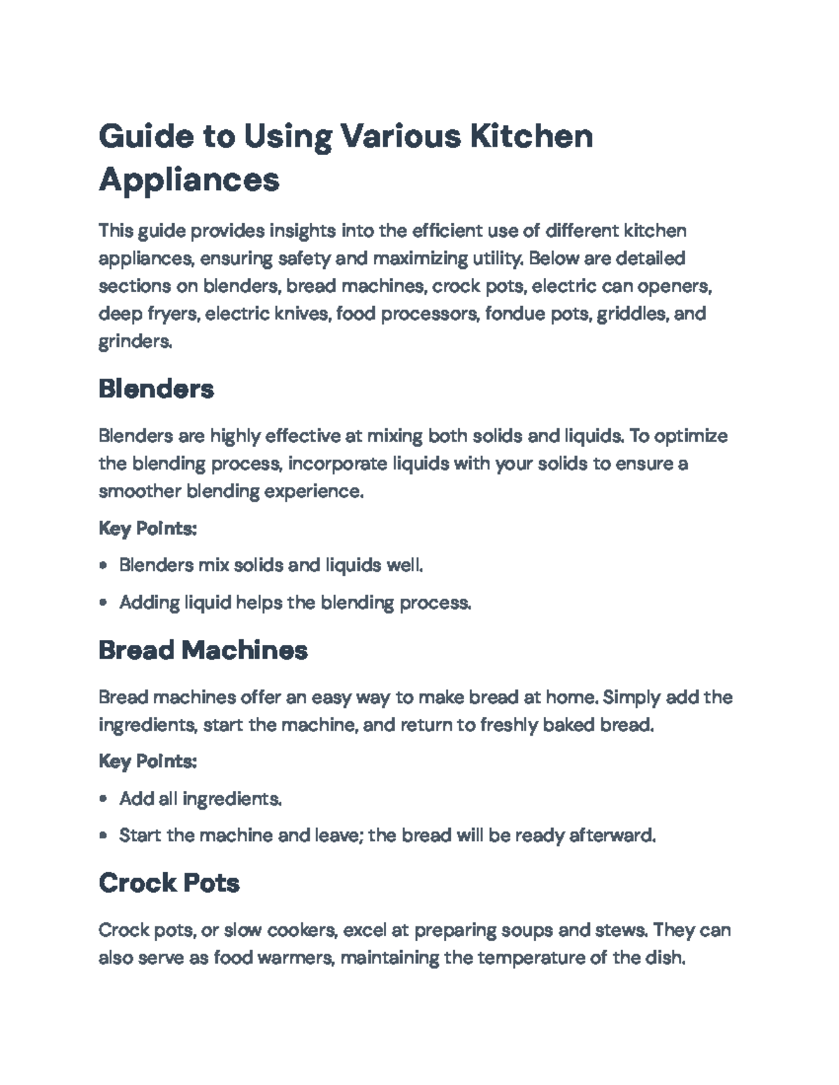 Guide to Using Kitchen Appliances: Safety and Efficiency Tips - Guide ...