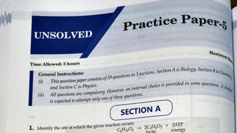 Class 10 Biology Sample Paper: Practice Questions and Instructions ...