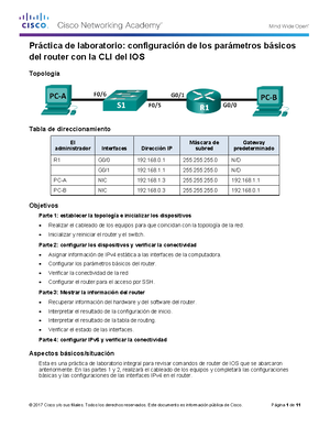 6 Lab Basic Router Configuration - Lab 1.5: Basic Router Configuration ...