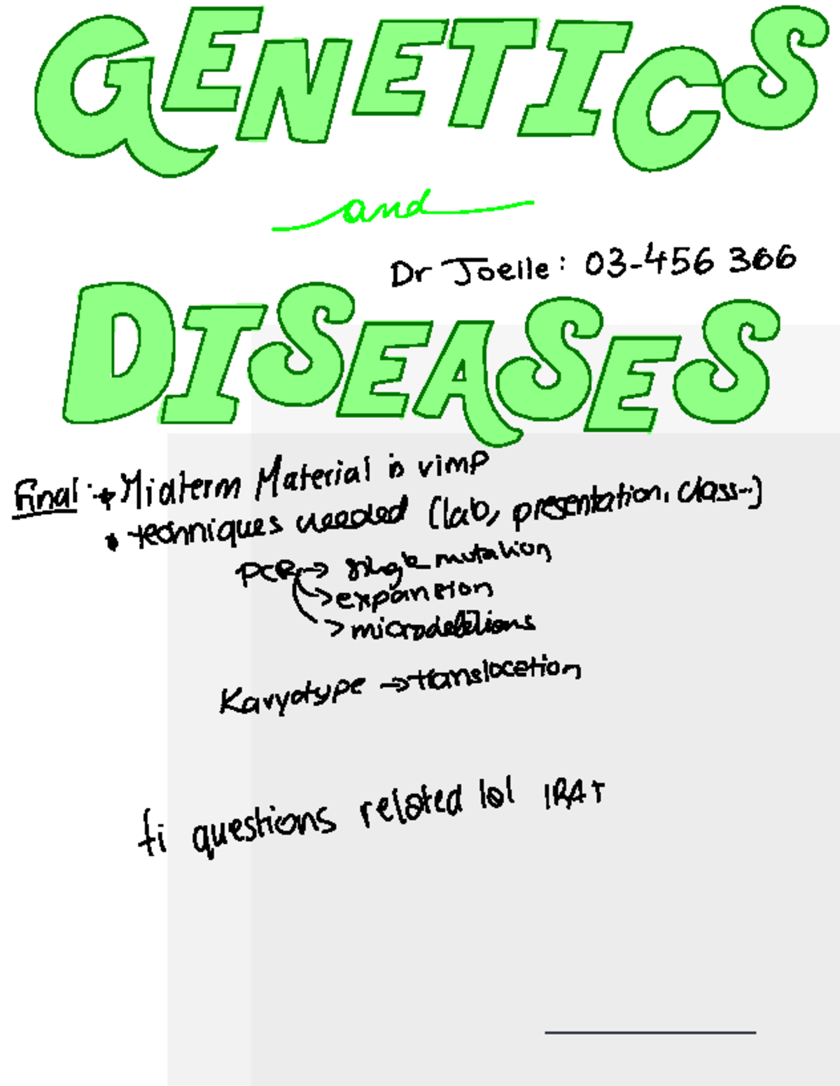 Genetics - Diseases - HELLOQ: Midterm Study Notes on Mutations ...
