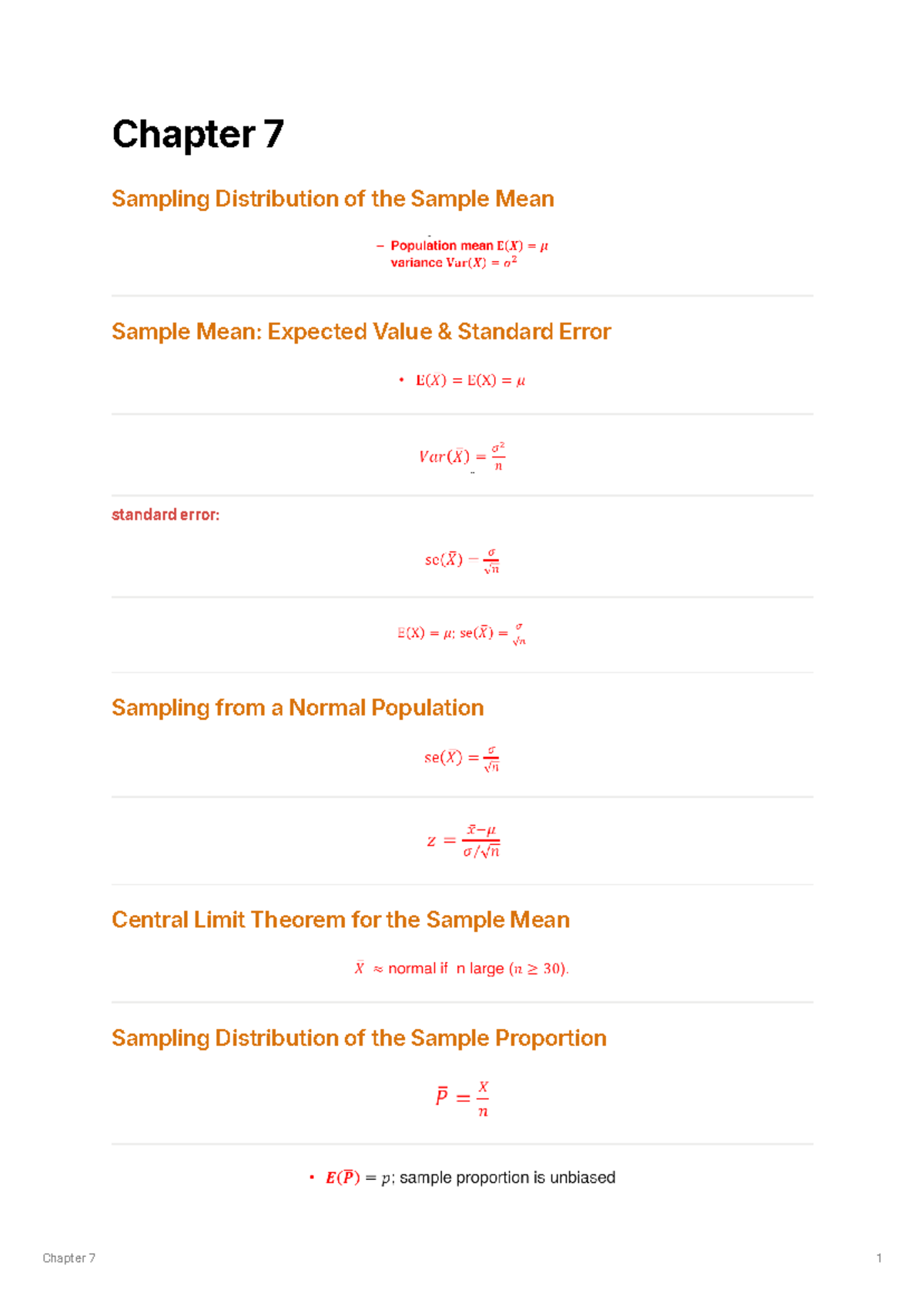 Formula-Sheet-Stats - A compilation of the formulas I used for the ...