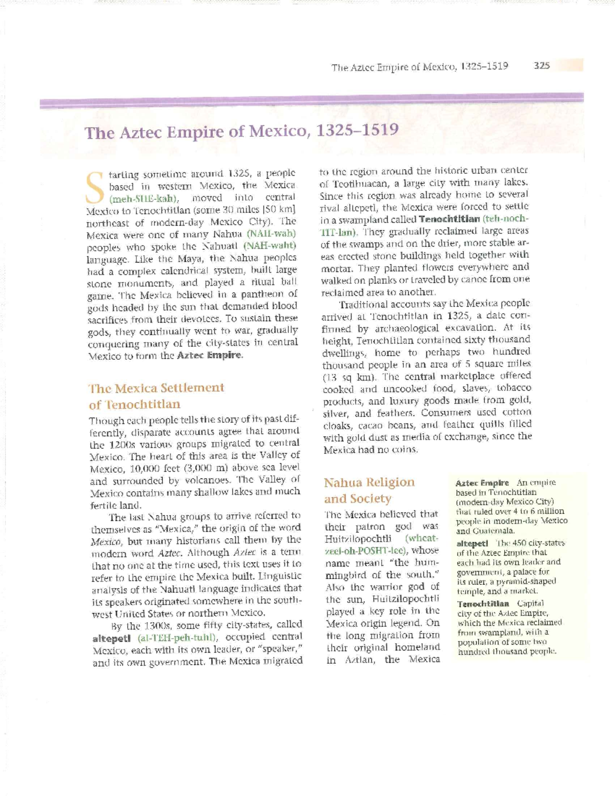 Midterm Study Guide for BIO101: Aztec Empire Overview and Key Topics ...