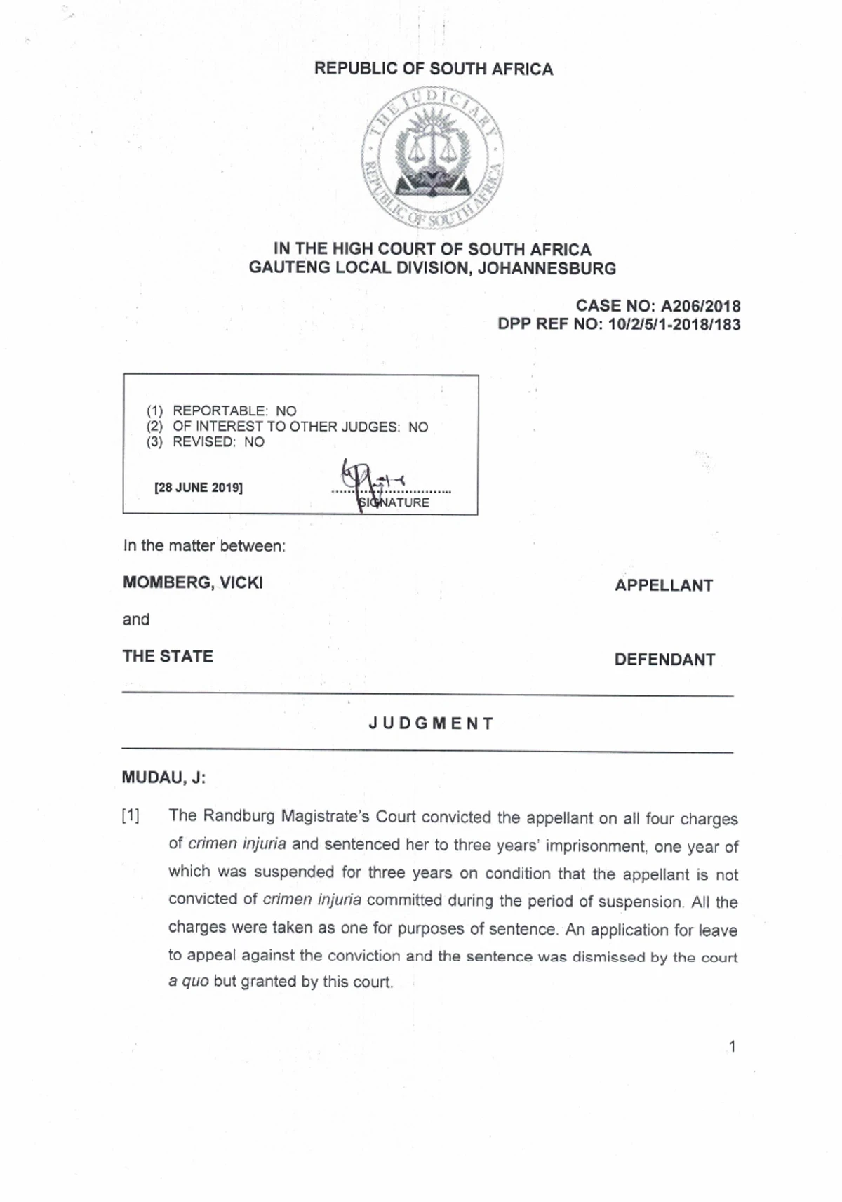 CRW2603 Definitions - CRW UNIT 1 Definition of a perpetrator his ...