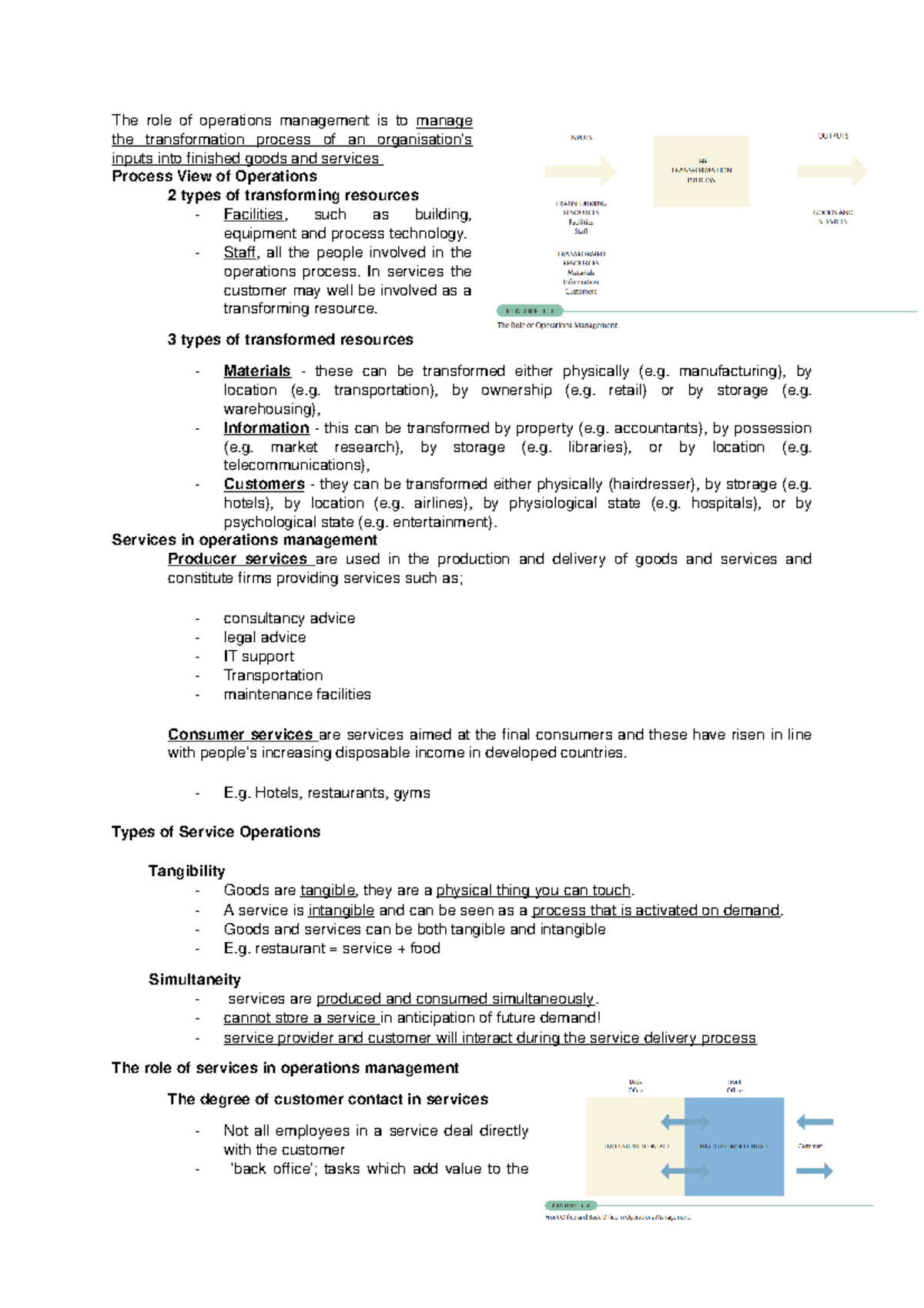 Ops management - Lecture notes 1-10 - The role of operations management ...