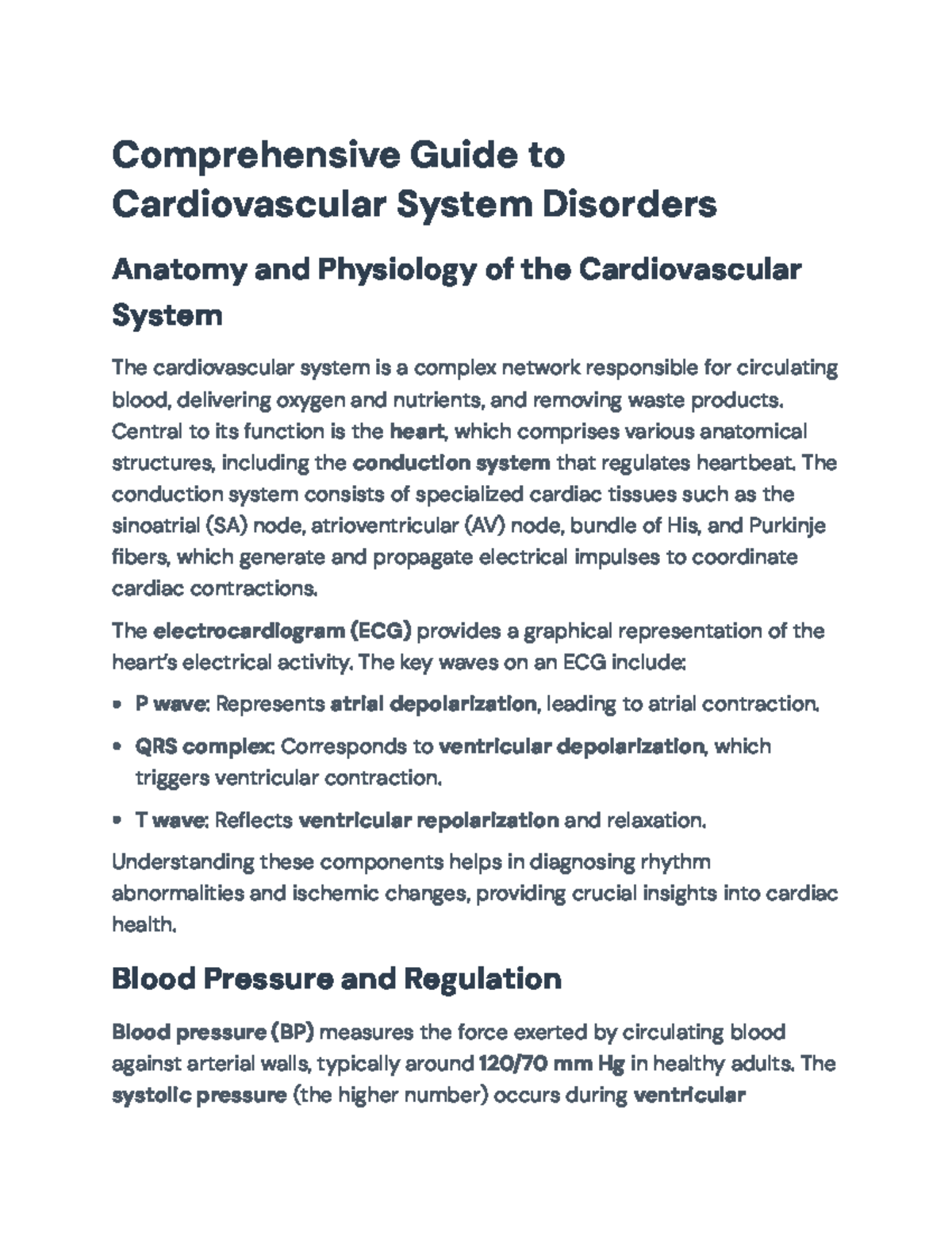 Comprehensive Overview of Cardiovascular Disorders: Anatomy ...