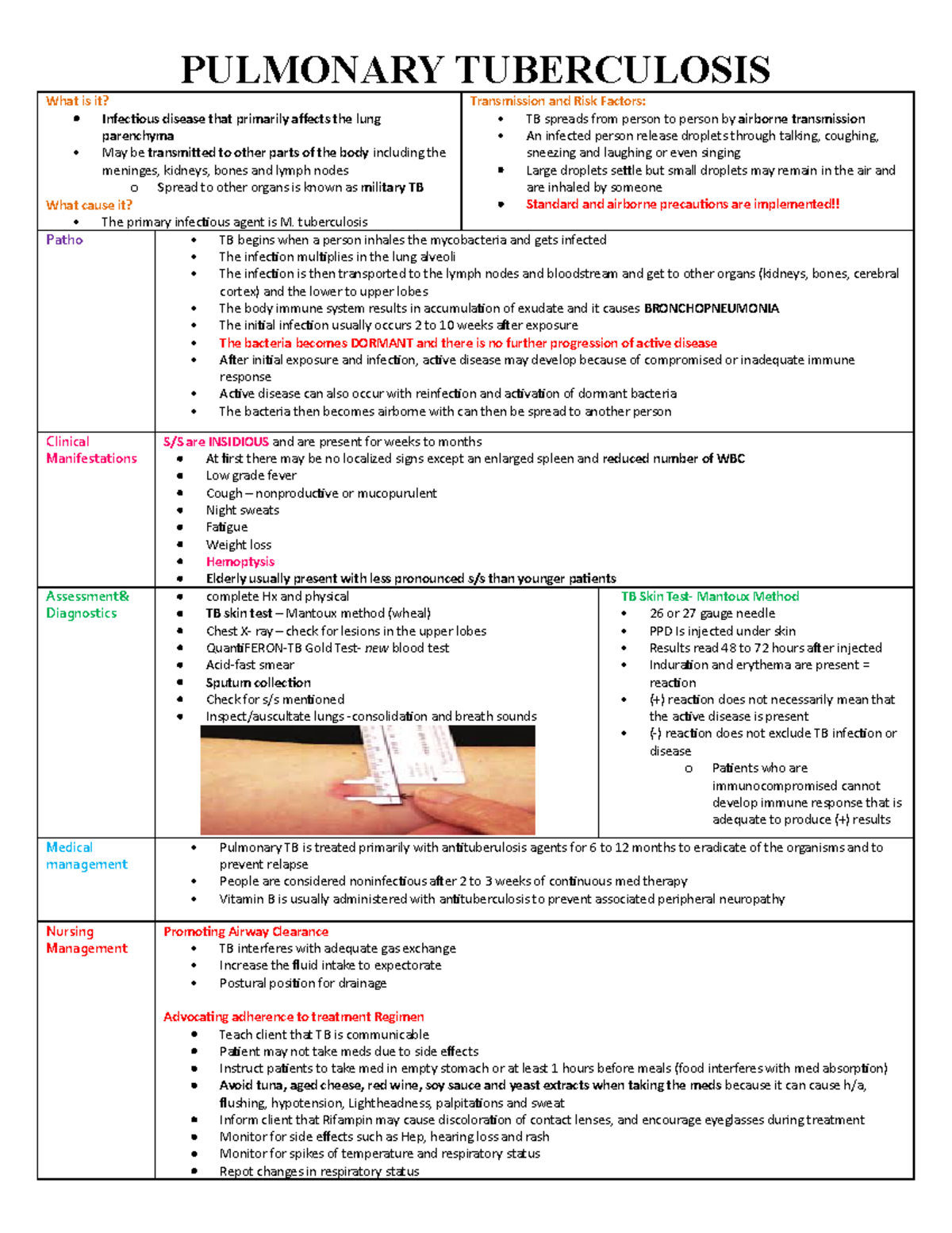 Pulmonary TB - PULMONARY TUBERCULOSIS What is it? Transmission and Risk ...