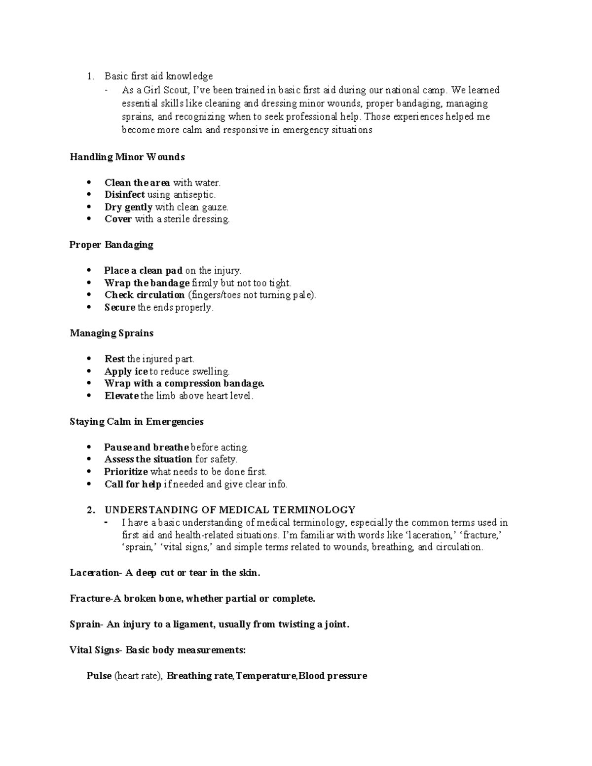 Basic First Aid Knowledge for Girl Scouts: Essential Skills and Terms ...