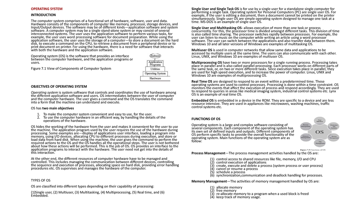 APT - Operating System Overview and Types - Studocu