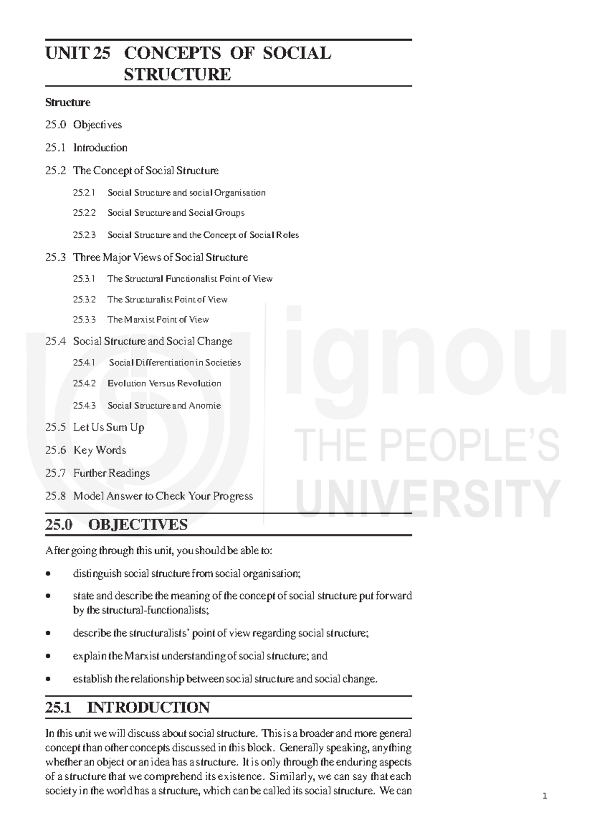 UNIT 25: CONCEPTS OF SOCIAL STRUCTURE - BA Sociology Study Material ...