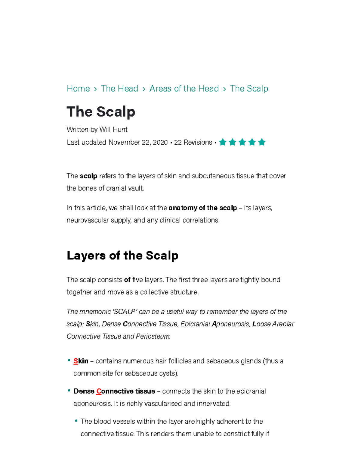 Scalp Anatomy: Layers, Innervation & Blood Supply - Teach Me Anatomy ...