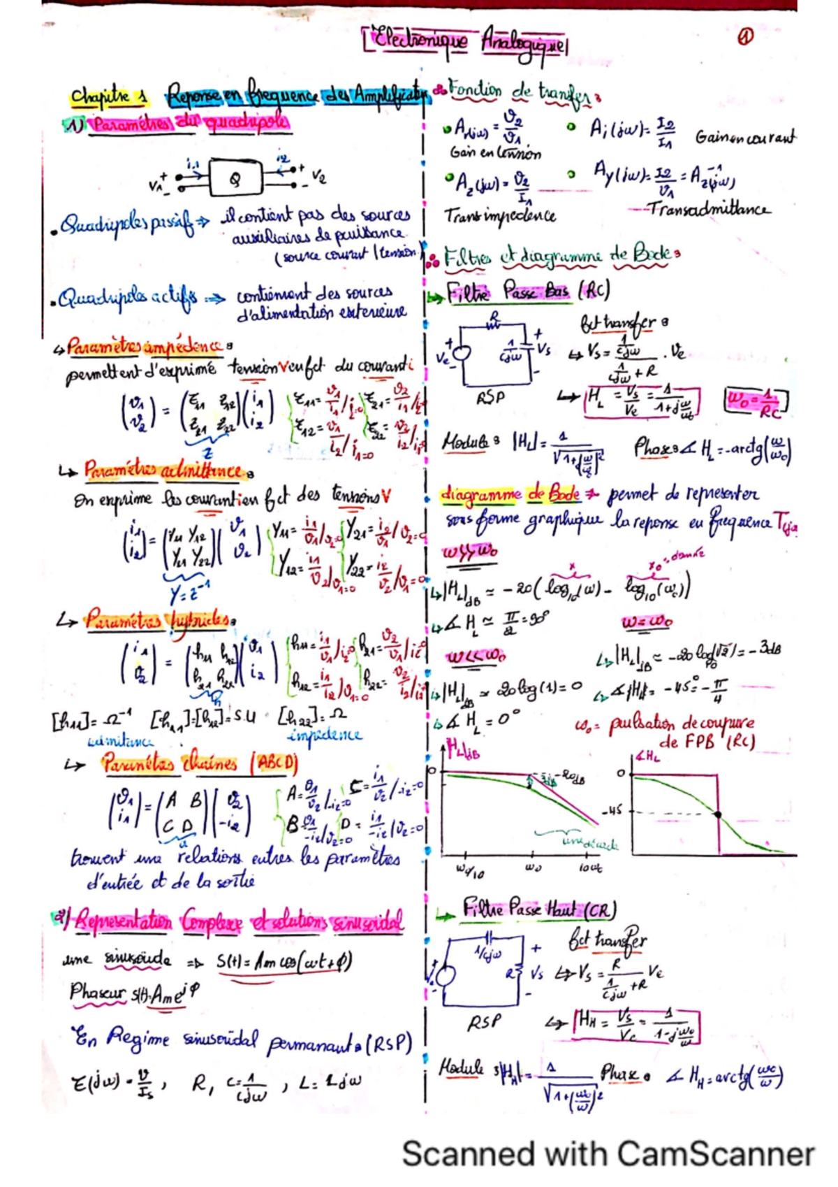 Résumé du Cours d'Électronique Analogique - Chapitre 1 à 3 - Studocu