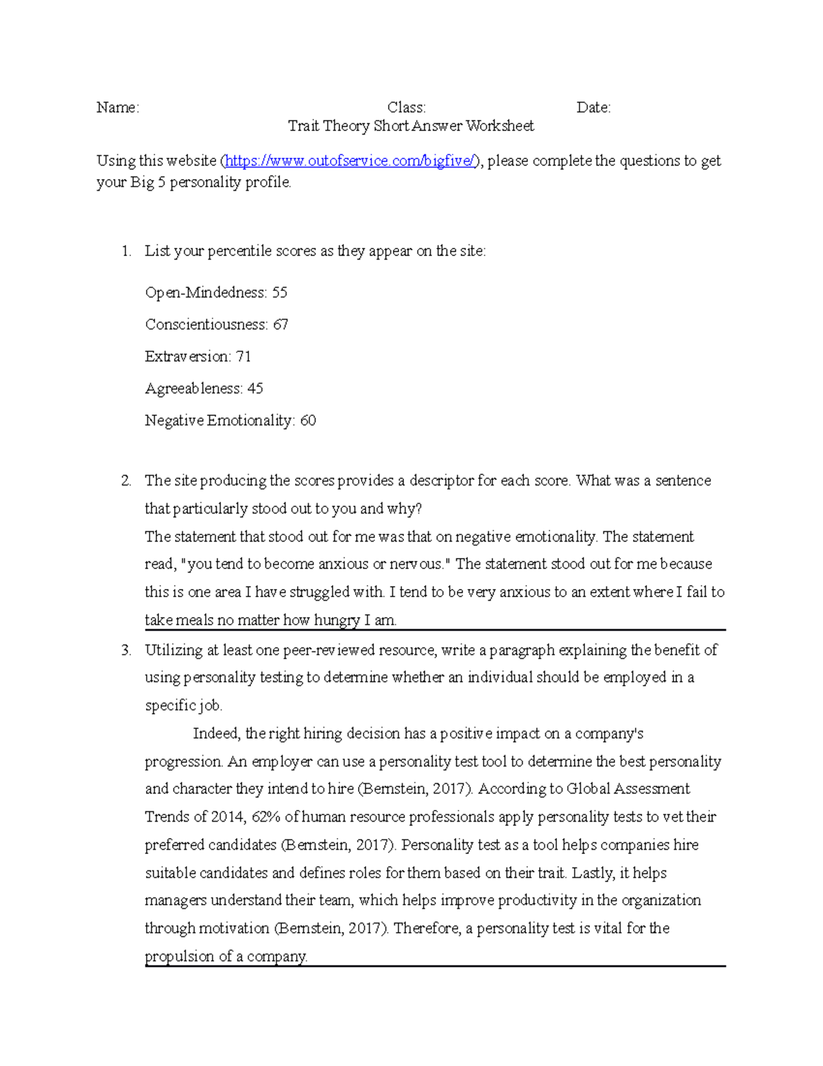 Trait Theory Worksheet Deprecated Api Usage The Svg Back End Is No Longer Maintained And May
