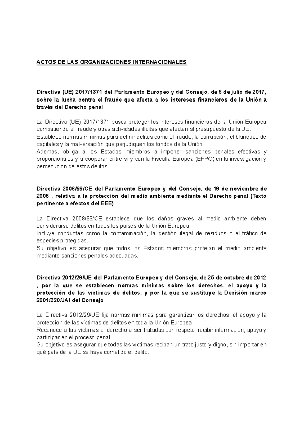 Directiva (UE) sobre la Lucha contra el Fraude y Protección Ambiental ...