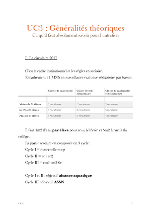 Théorie natation L2 - Rappels fondamentaux 1. Définition : Natation ...