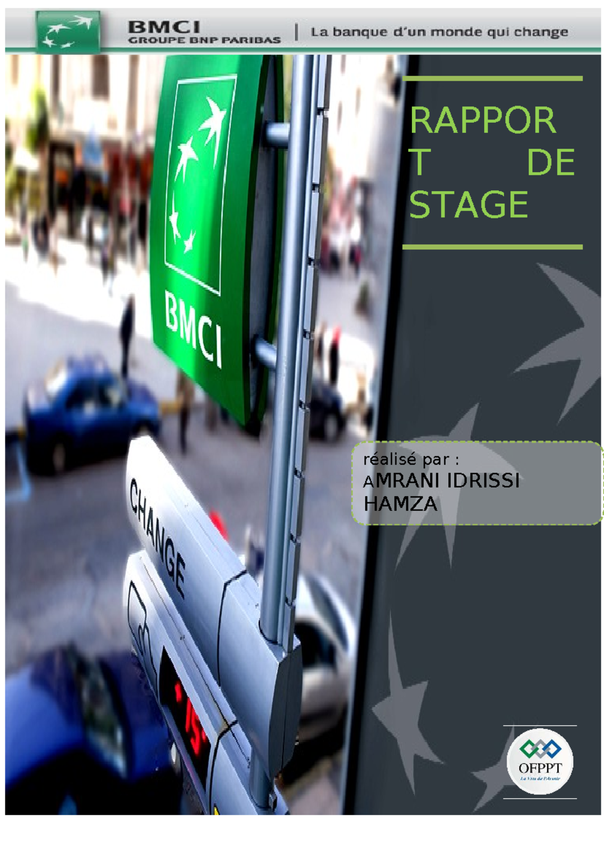 Rapport de Stage sur la Banque BMCI - PFE - Studocu