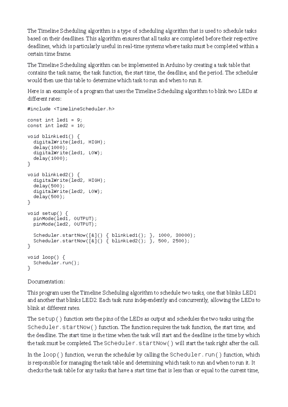 Timeline Scheduling - TS algorithm used in arduino programming in ...