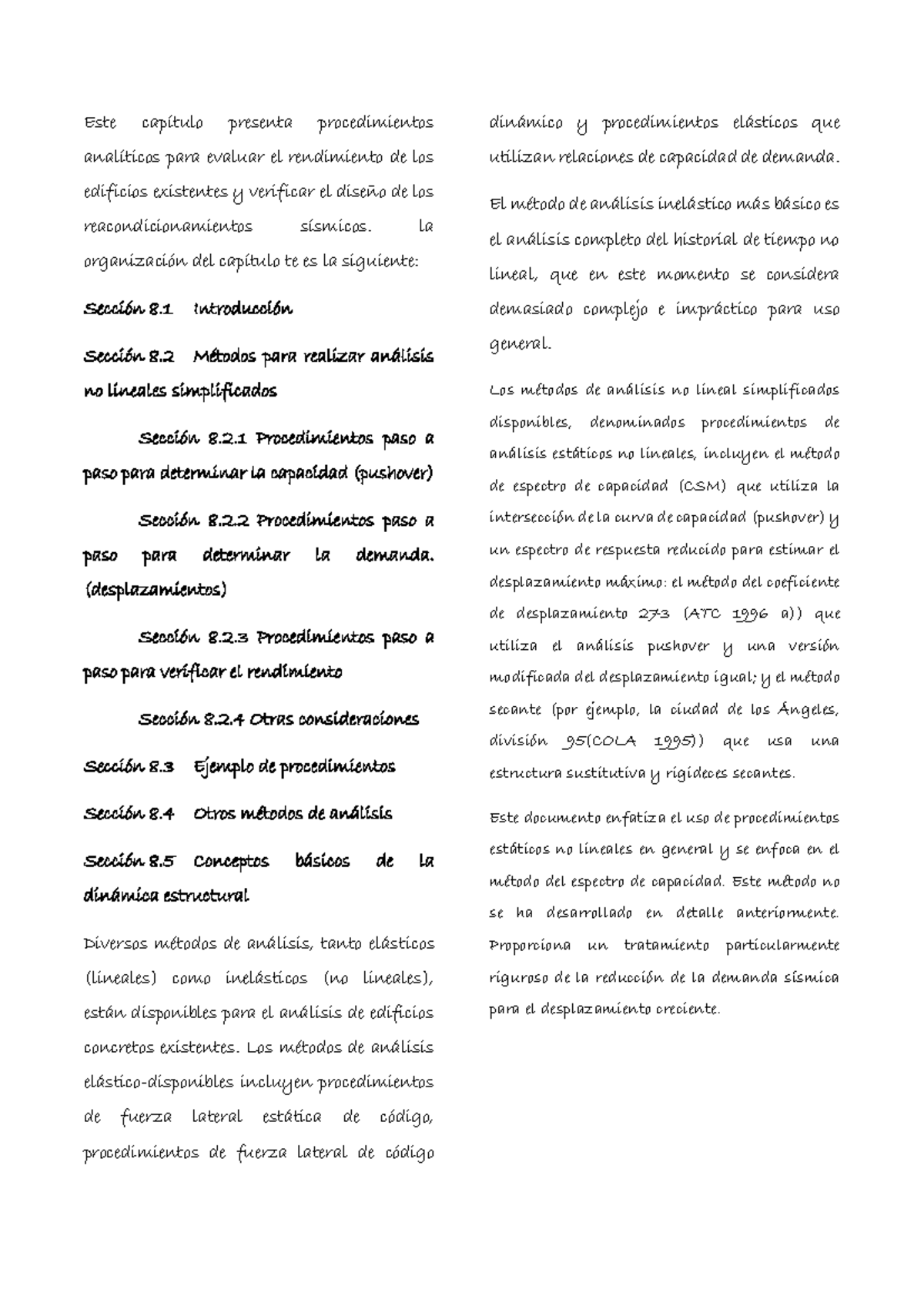 Capítulo 8: Procedimientos de Análisis No Lineales para Evaluar el ...