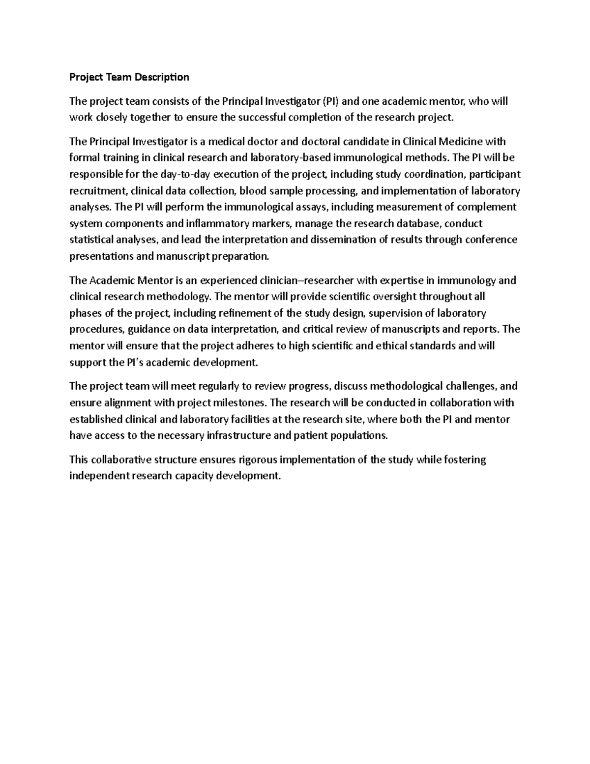 Project Team Overview for Clinical Research (CM 101) - Studocu