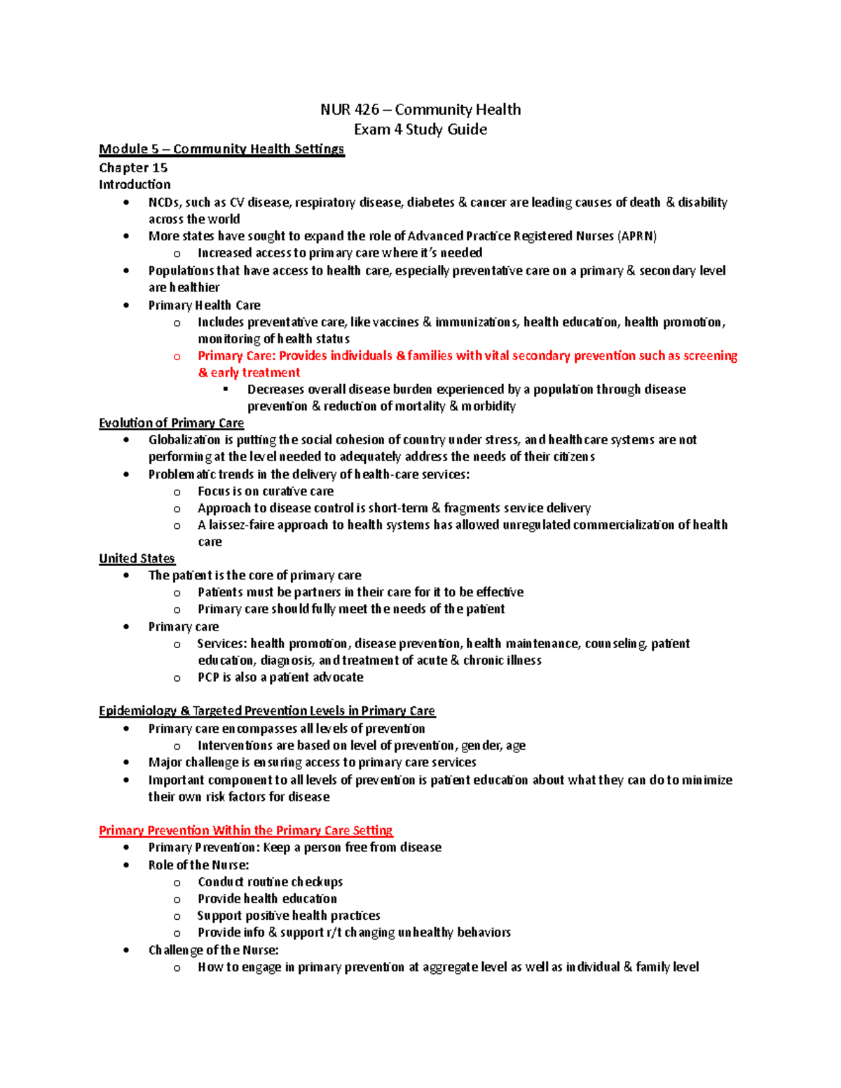 NUR 426 CH - Exam 4 Comprehensive Study Guide for Community Health ...