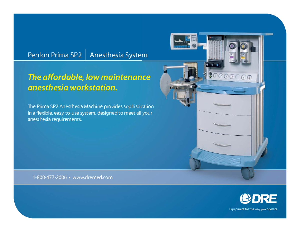 Penlon Prima SP2 Anesthesia System Overview and Features - Studocu