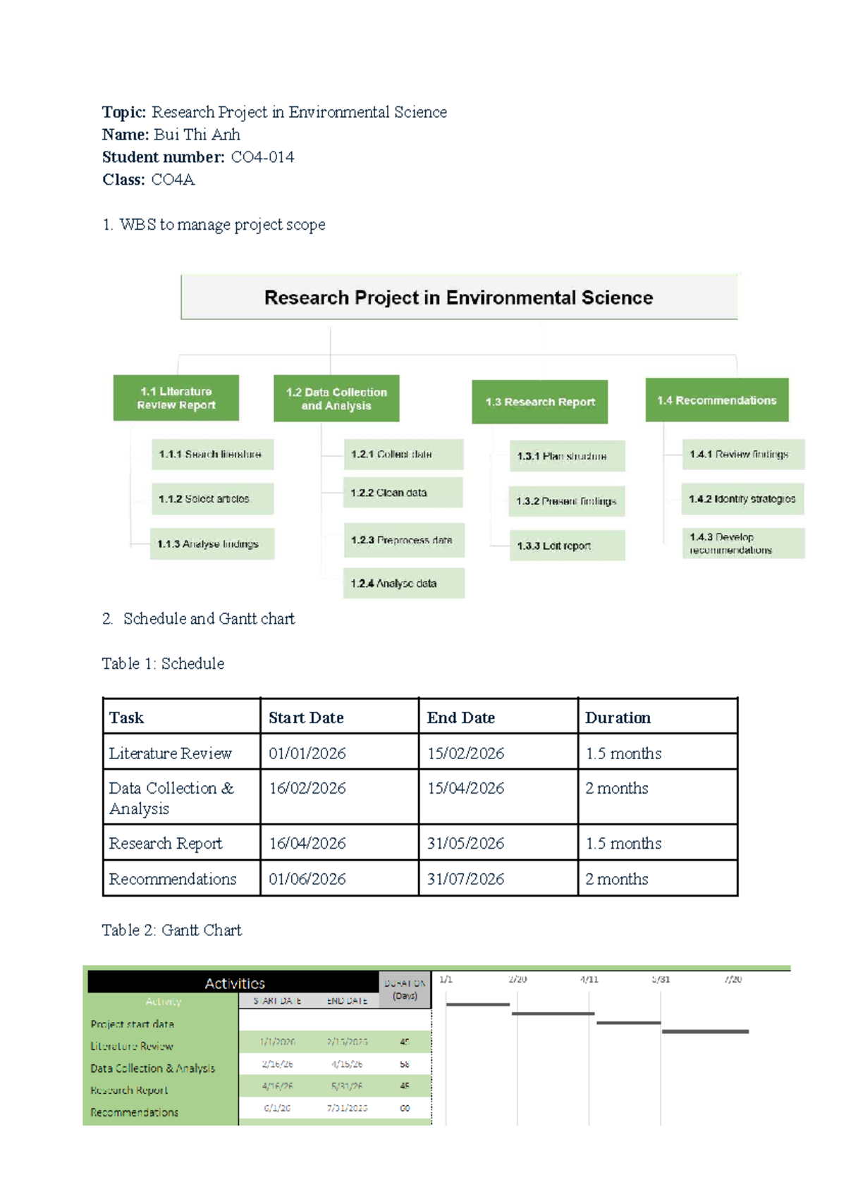 CASE 1: Research Project in Environmental Science (CO4A) - Studocu