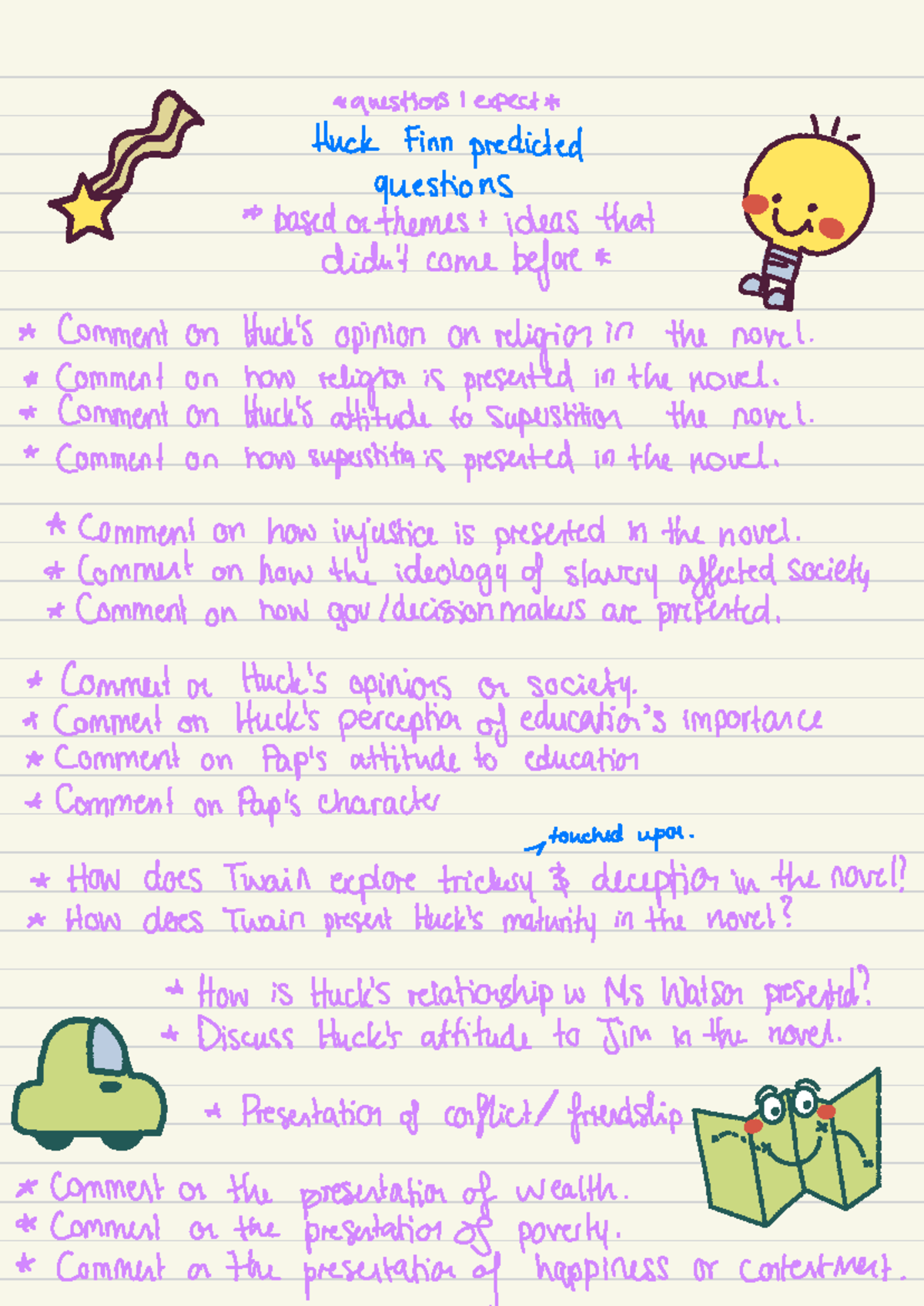 HUCK 101: Practice Questions on Themes in "Huckleberry Finn" - Studocu