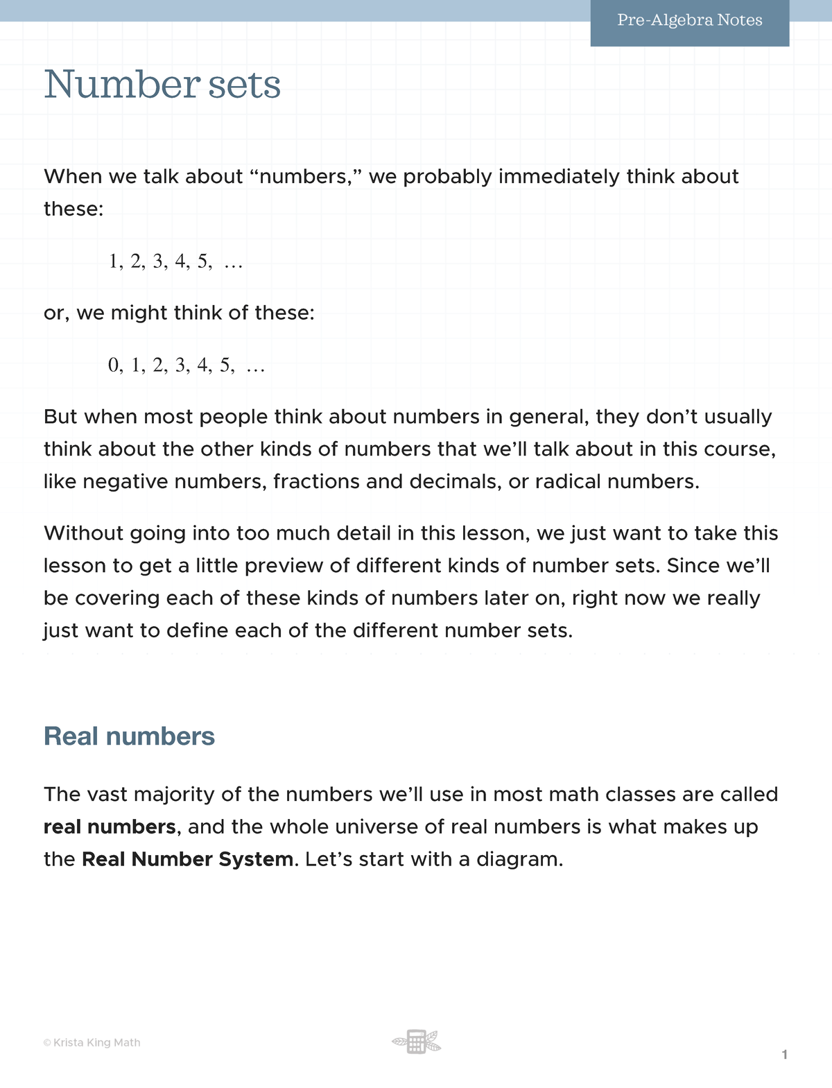 Number Sets - Lecture Notes on Real and Rational Numbers - Studocu
