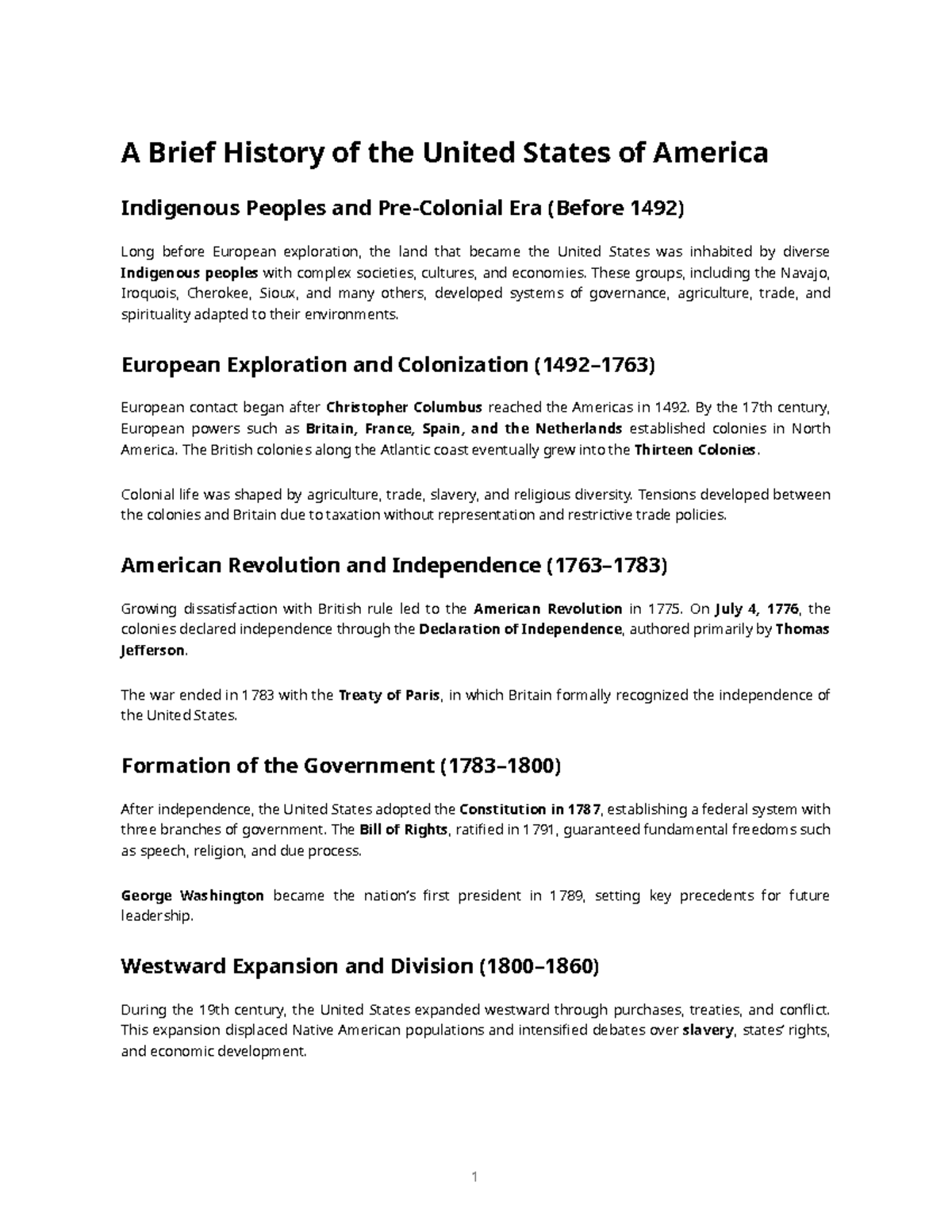 HIST 101: A Brief History of Indigenous Peoples & Early America - Studocu