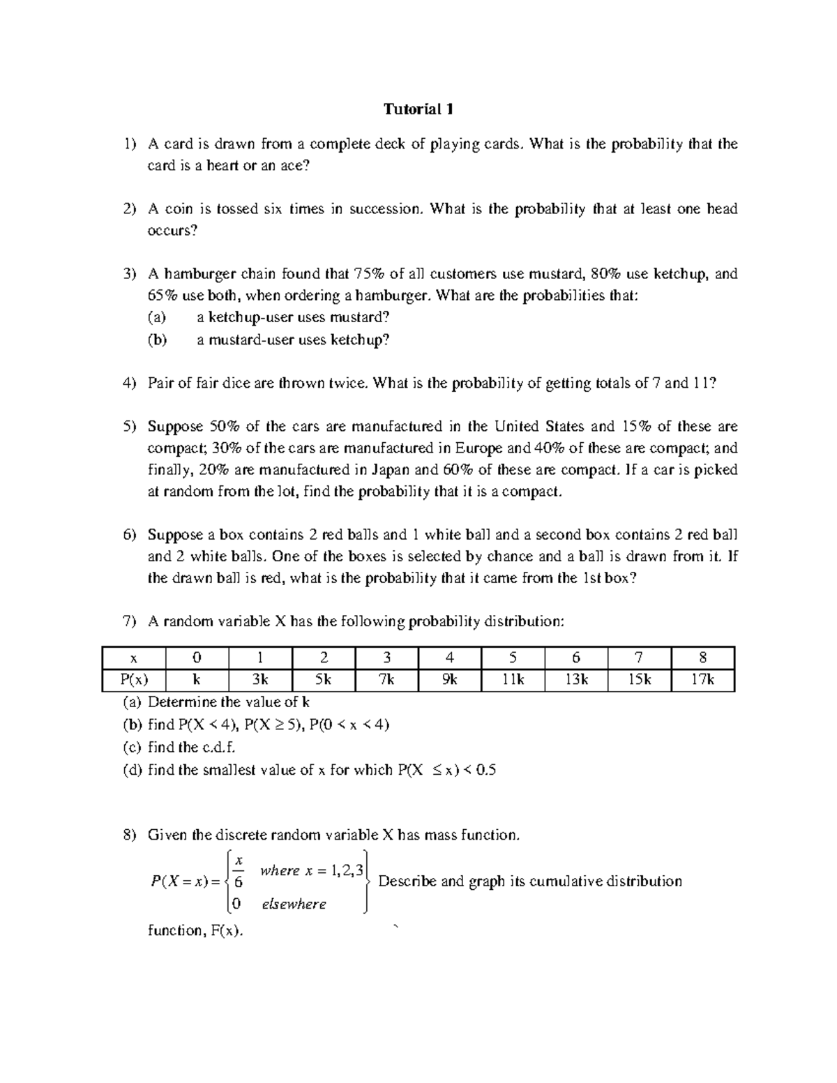 Tutorial 1 - International Finance (Fin 4340) - Edit - Tutorial 1 A ...