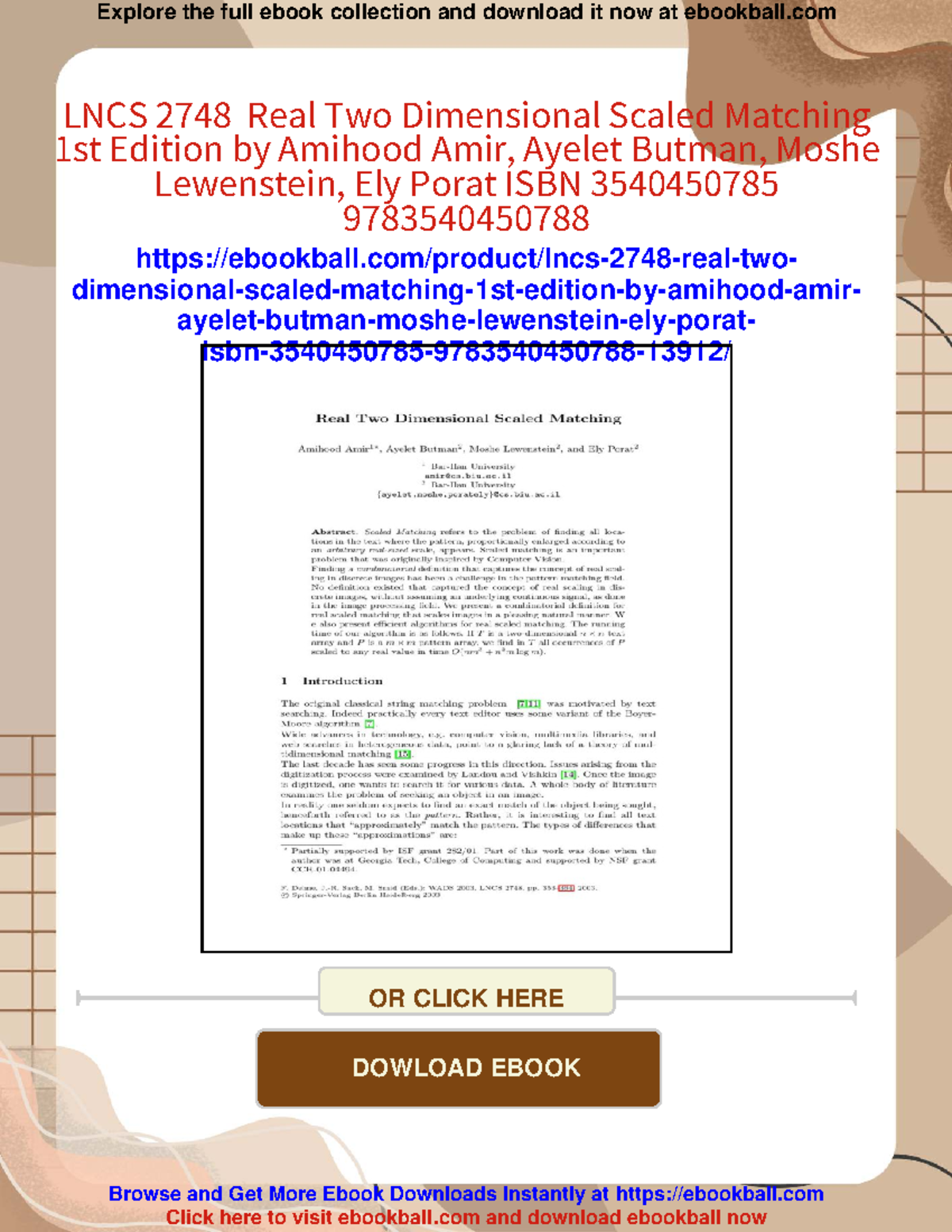 Real two dimensional scaled matching: An efficient algorithm for pattern - Studocu