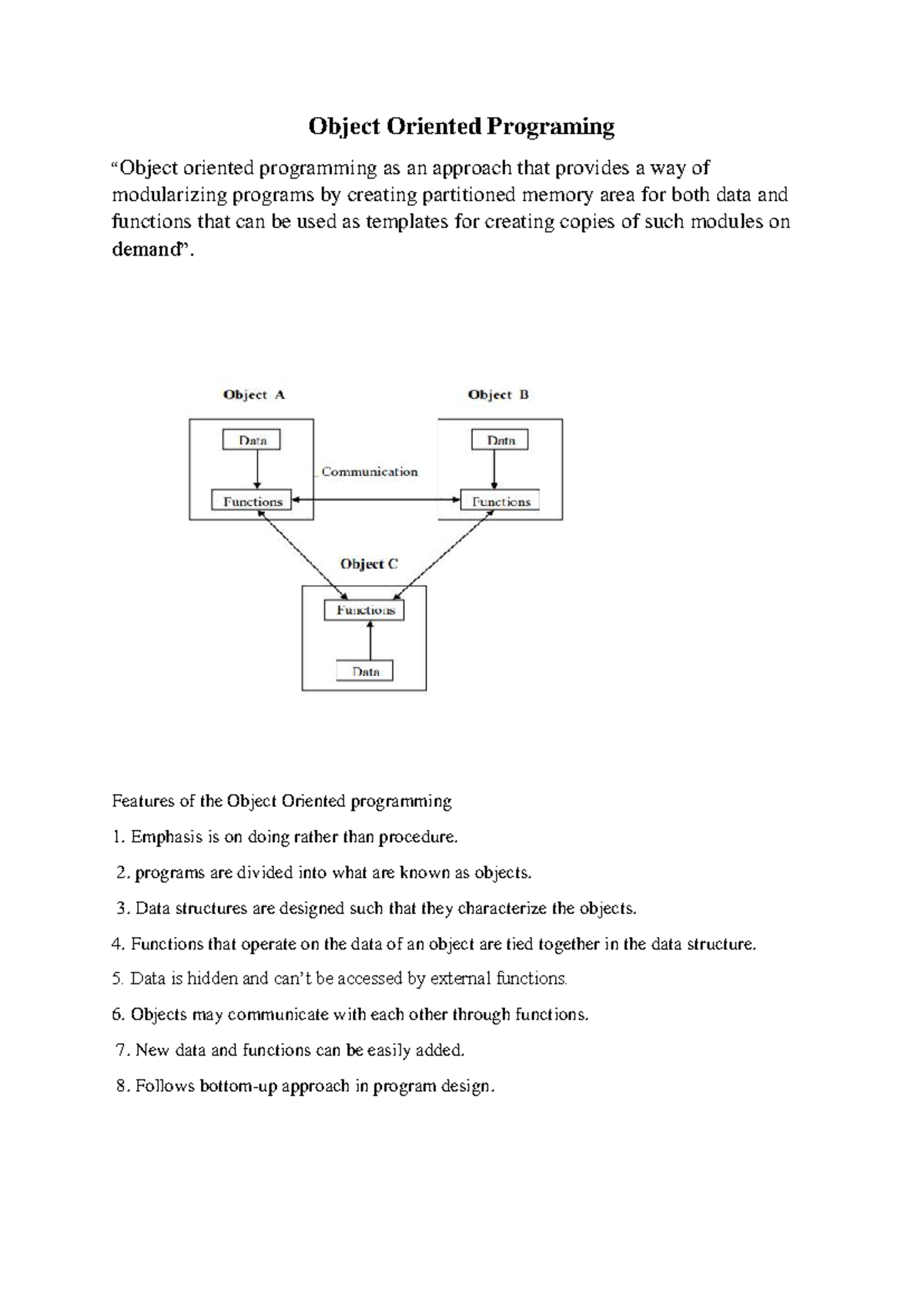 Object Oriented Programming Concepts: Key Features and Applications ...