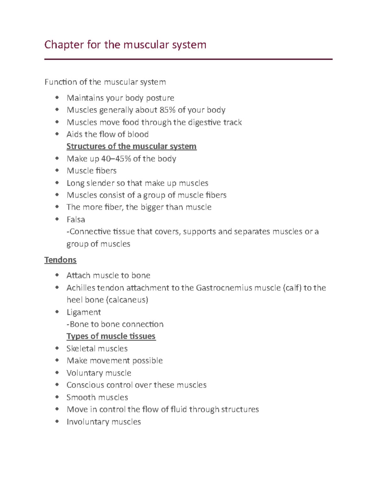 Muscular System Overview: Key Functions & Structures - Ch. 4 Notes ...