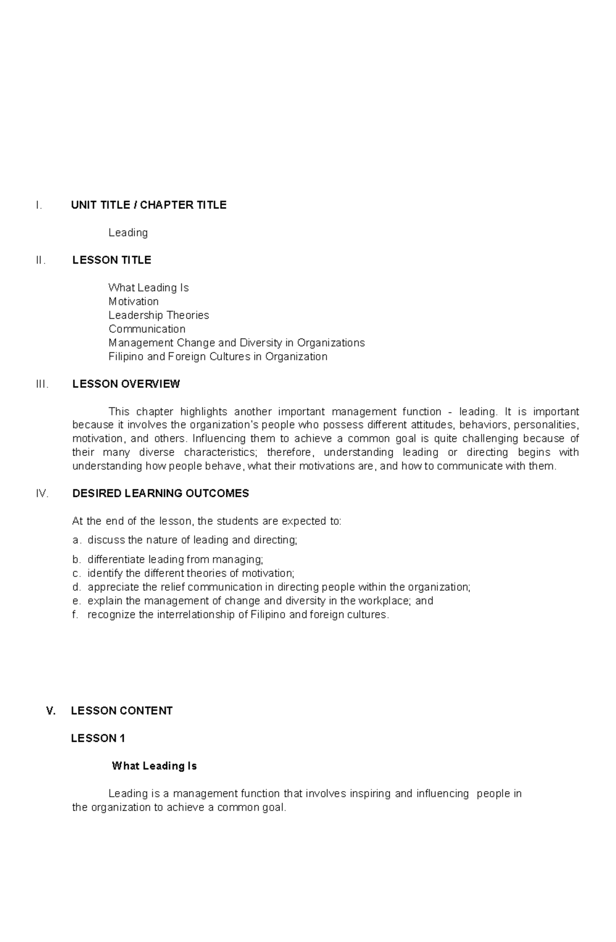 Org Management Module 2: Understanding Leadership and Communication ...
