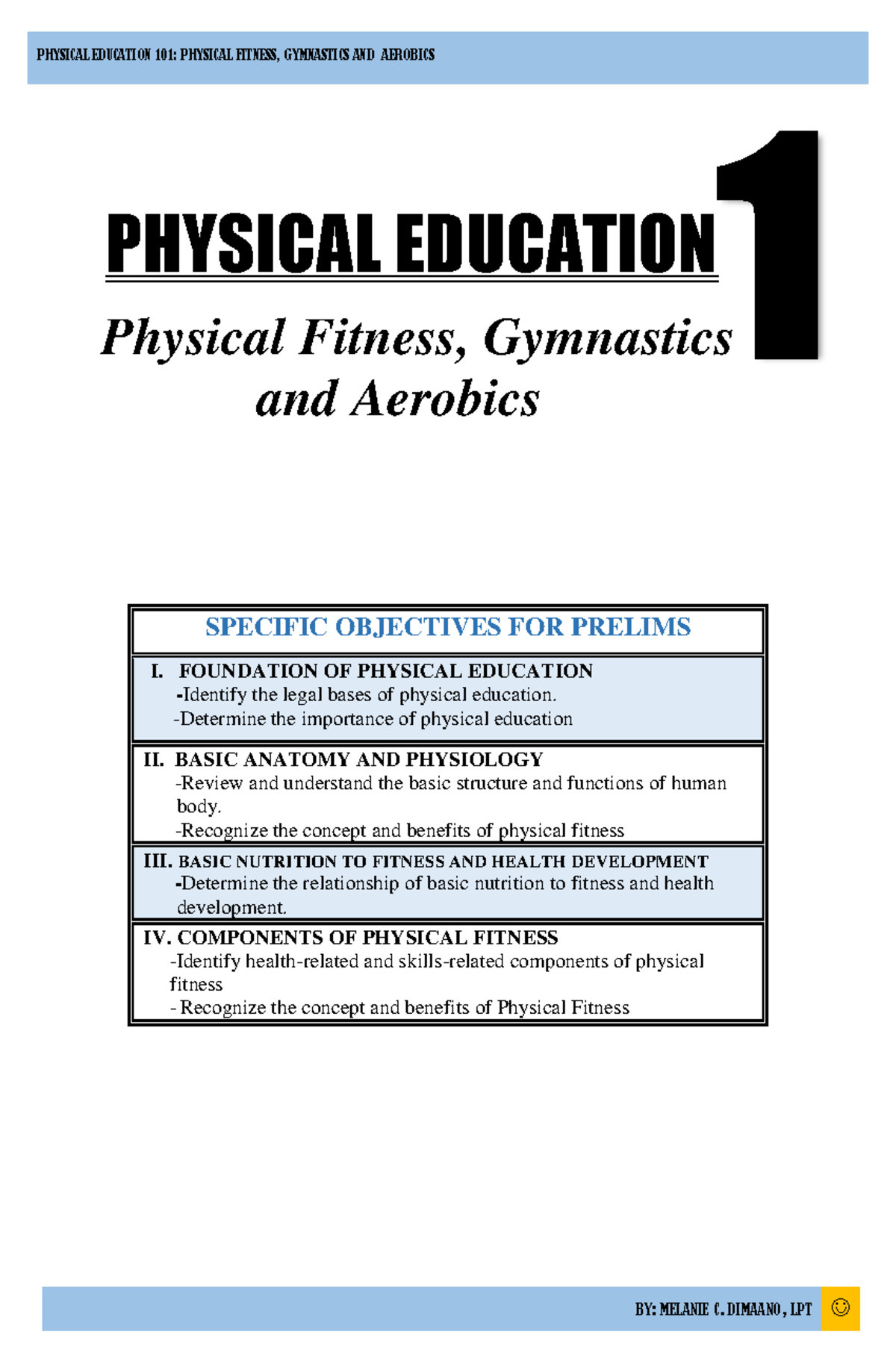 PHYSICAL EDUCATION 101: Fitness, Gymnastics & Aerobics Overview - Studocu