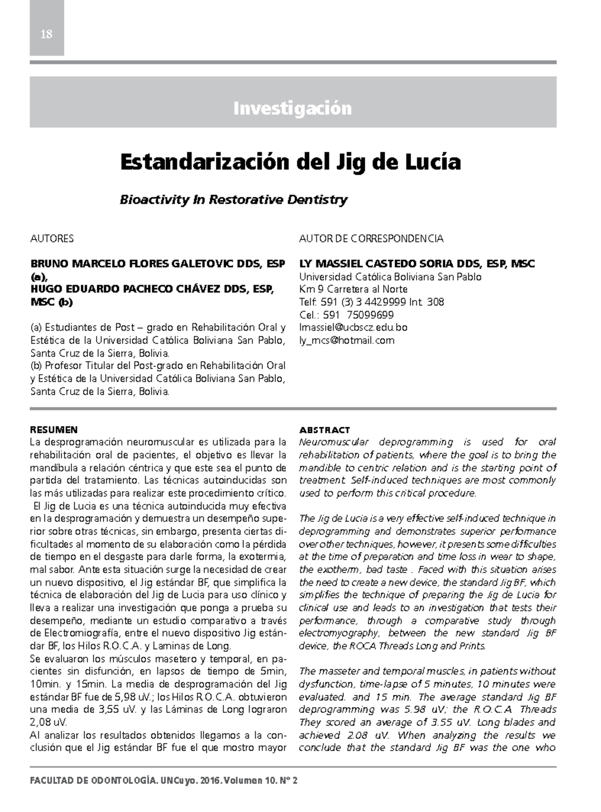 Estandarización del Jig de Lucia: Investigación Clínica y Resultados ...